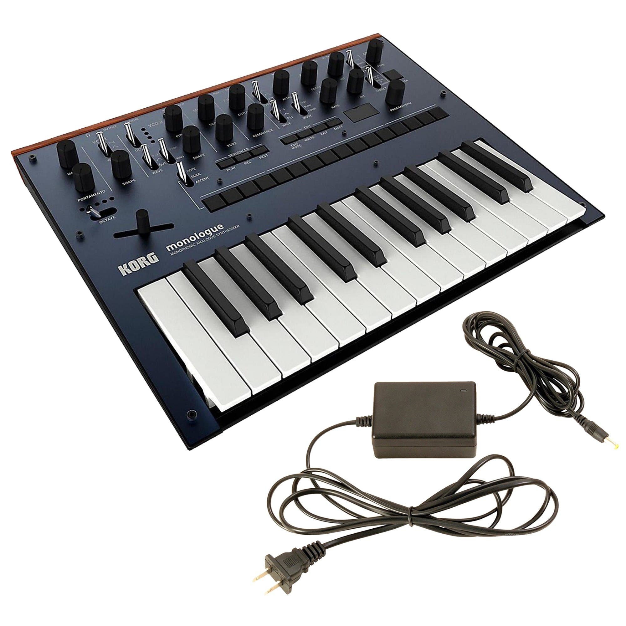 Korg Monologue Monophonic Analogue Synthesizer Blue Bundle w/FREE Powe ...