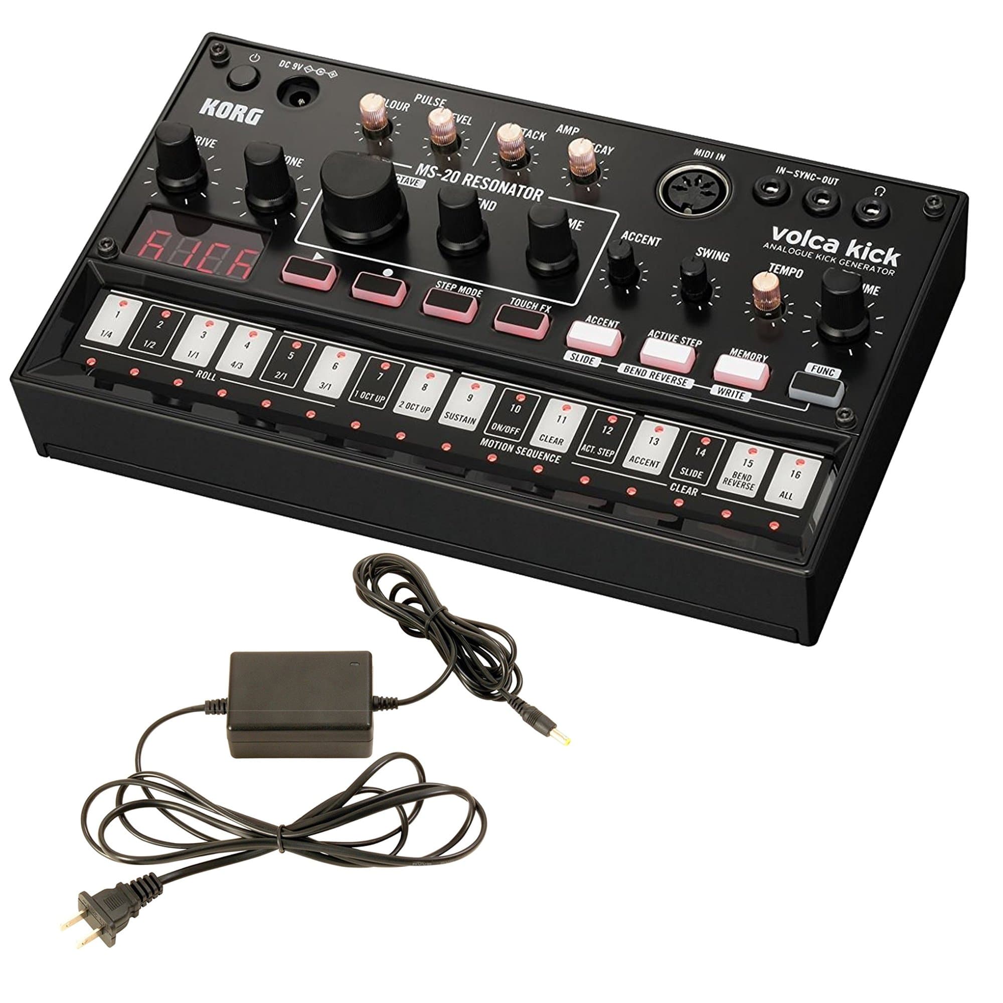Korg Volca Kick Analogue Kick Generator Bundle w/ Korg 9V600MACPP 9v 6 ...