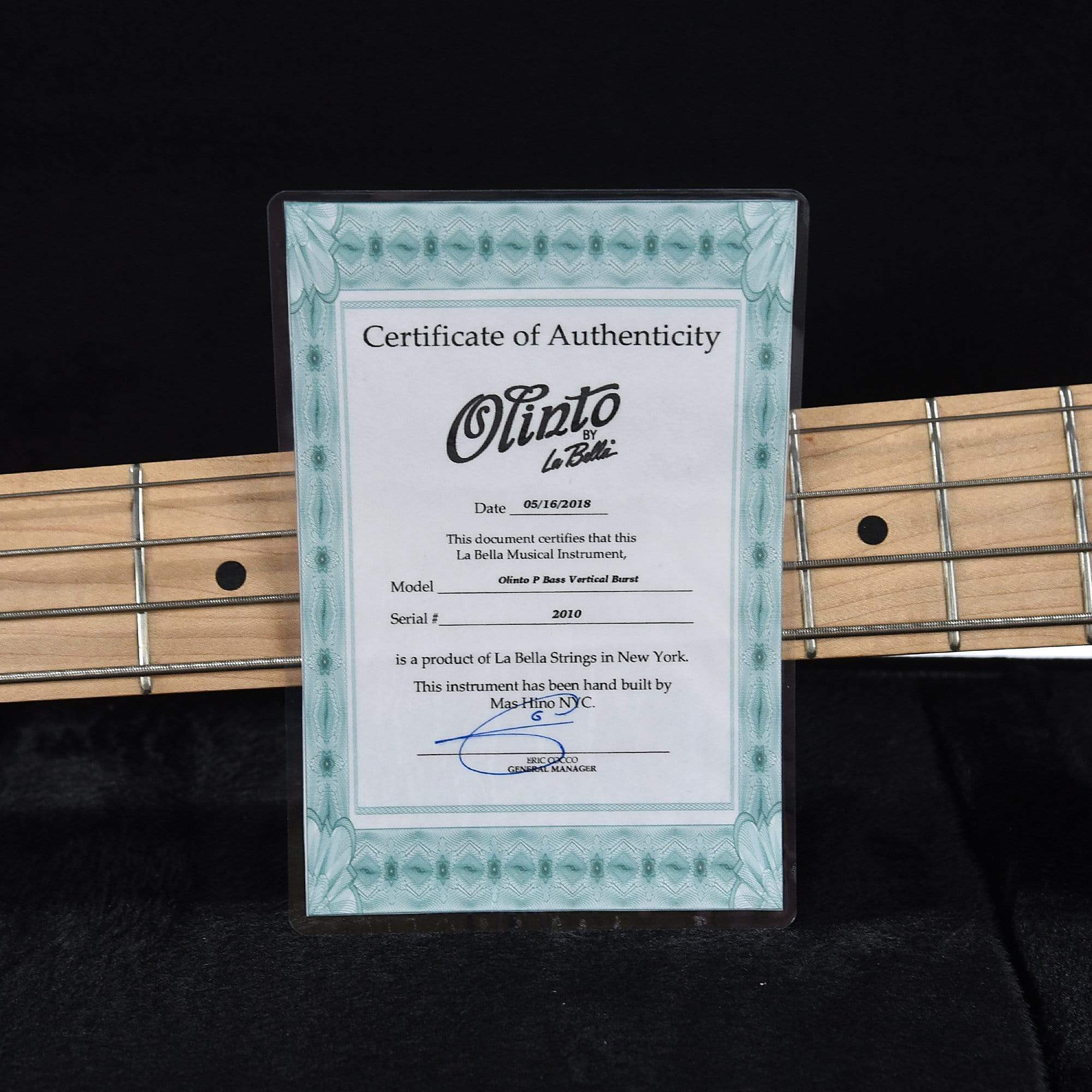 La Bella Olinto Bass Ash Vertical 3-Tone Vertical Burst Matte w/Gold A ...