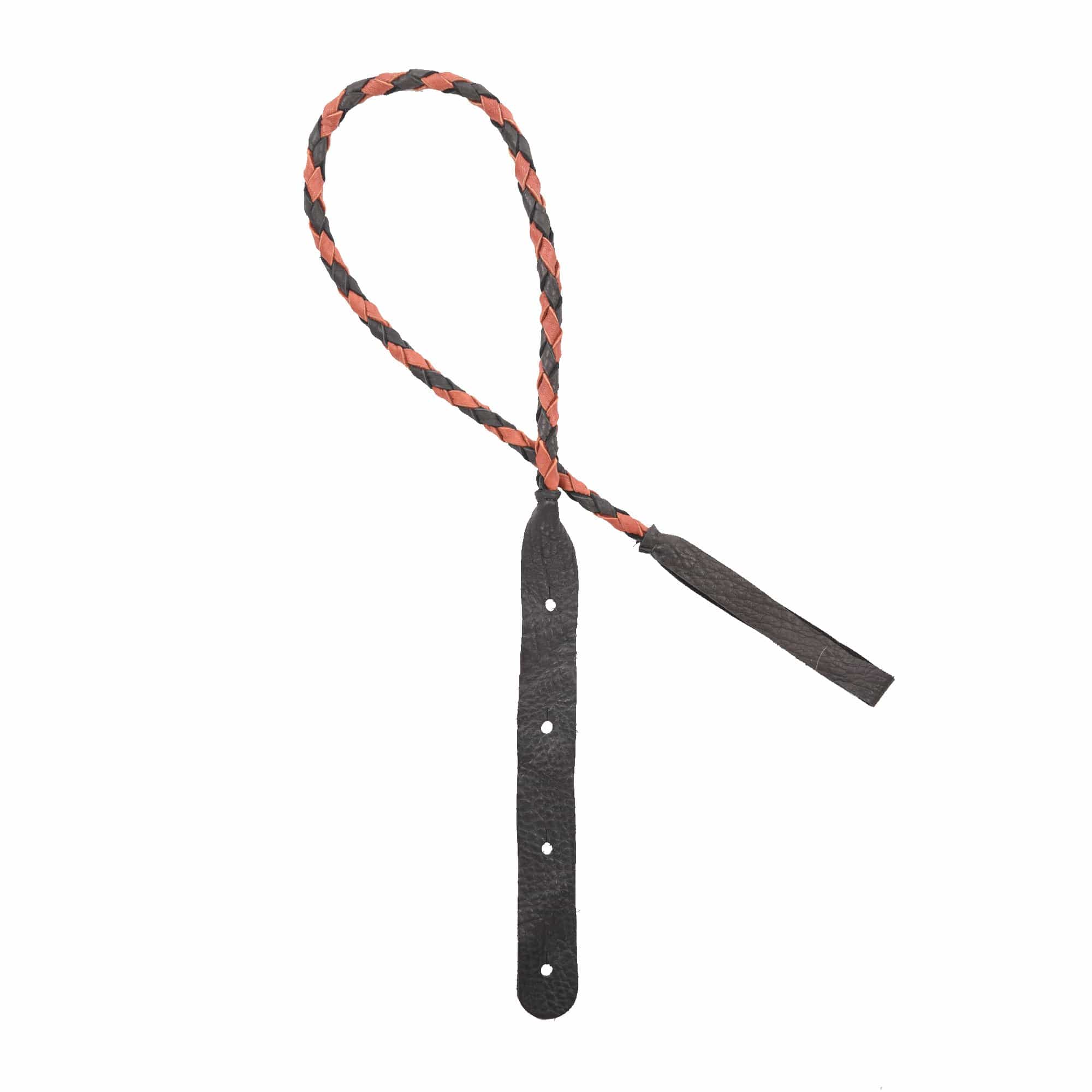Lakota Leathers Round Braid Mandolin Strap 43" Black & Tobacco ...