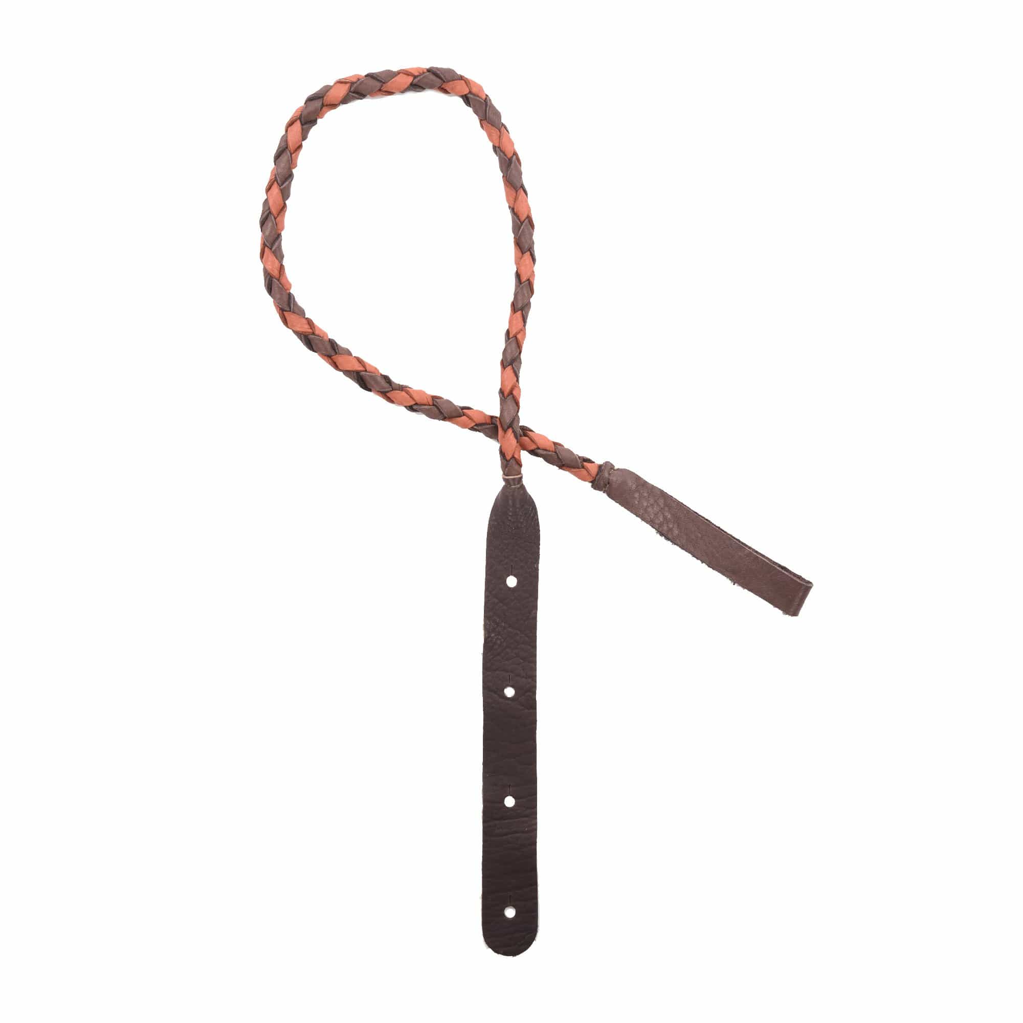 Lakota Leathers Round Braid Mandolin Strap 43" Chocolate & Tobacco ...