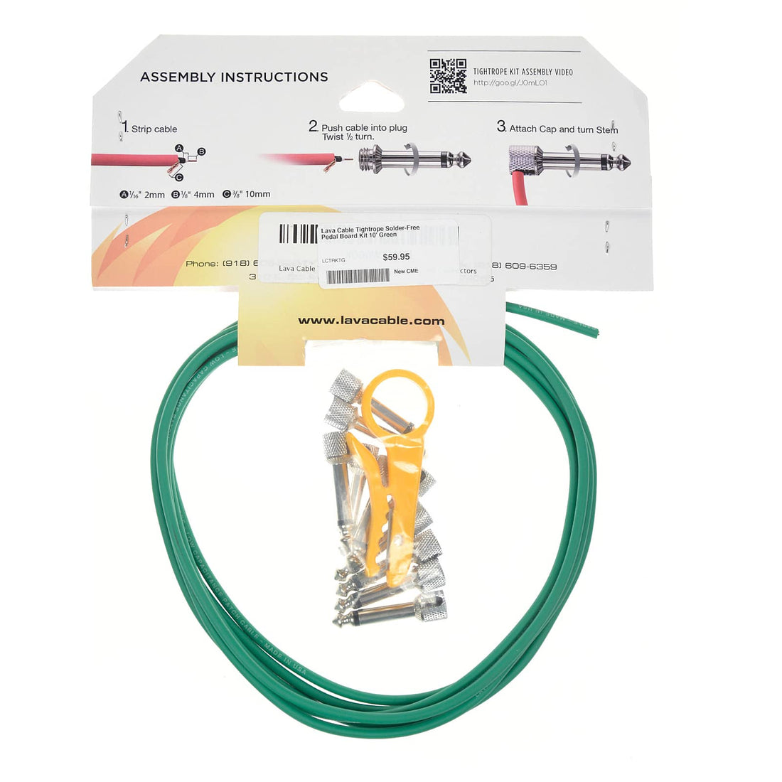 Lava Cable Tightrope Solder-Free Pedal Board Kit 10' Green – Chicago ...