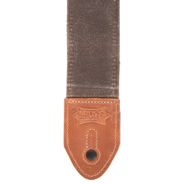 Levy's Textures Series 2" Wide Waxed Canvas Guitar Strap Brown ...