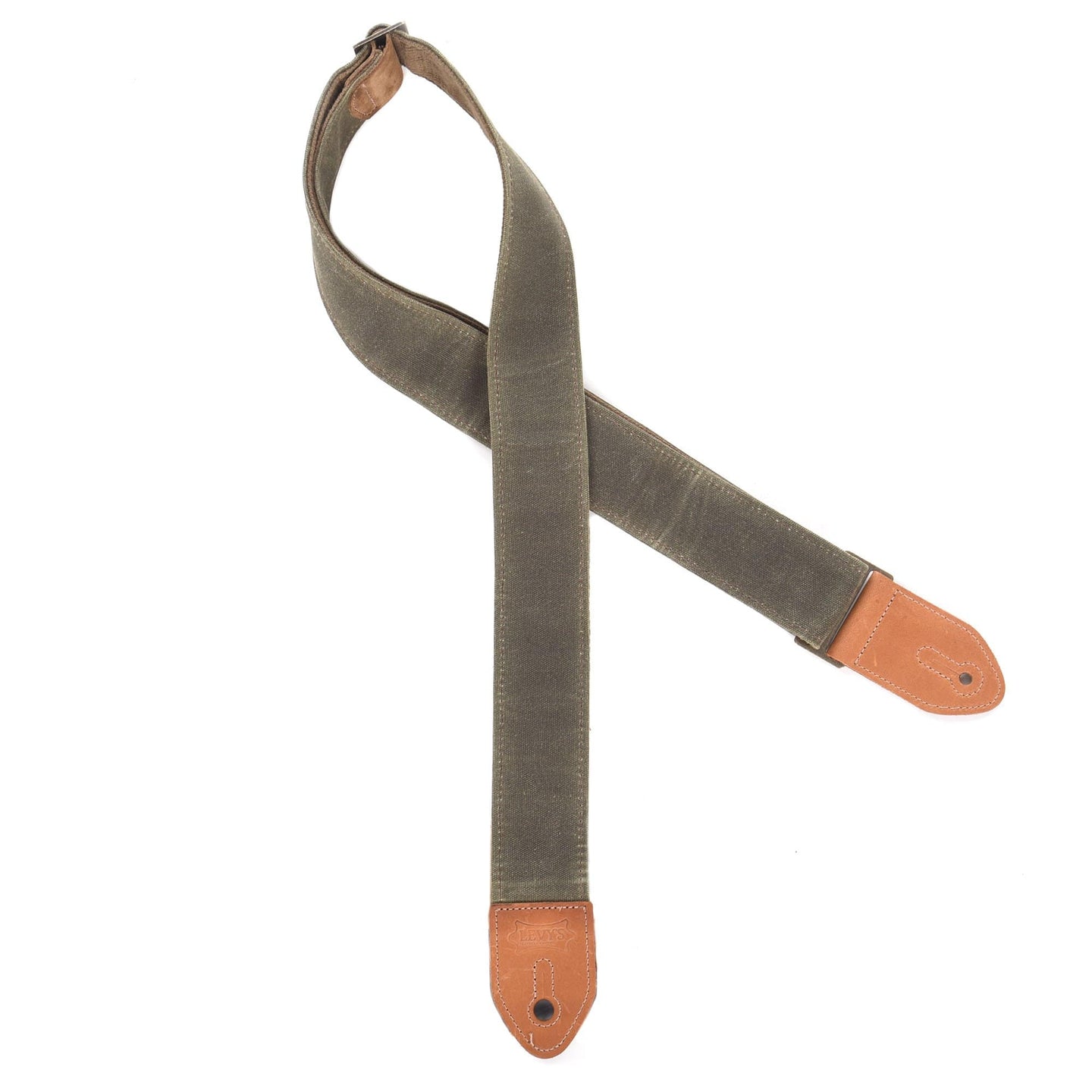 Levy's Textures Series 2" Wide Waxed Canvas Guitar Strap Forest Green ...