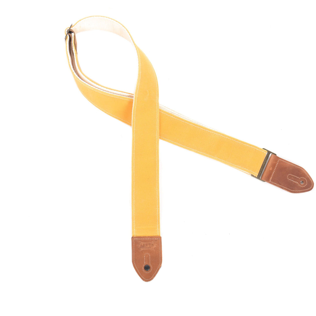 Levy's Textures Series 2" Wide Waxed Canvas Guitar Strap Mustard ...