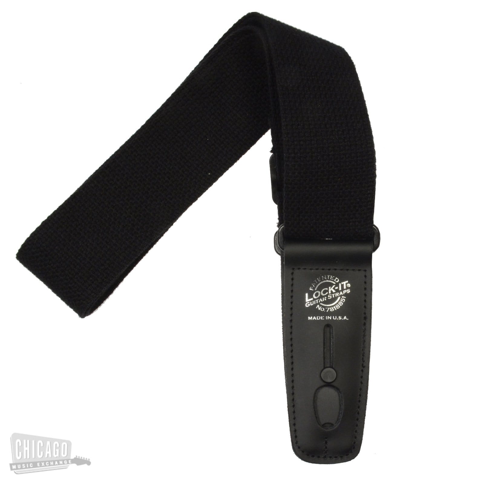 Lock-It 2 Inch Black Cotton Strap w/Black Ends – Chicago Music Exchange