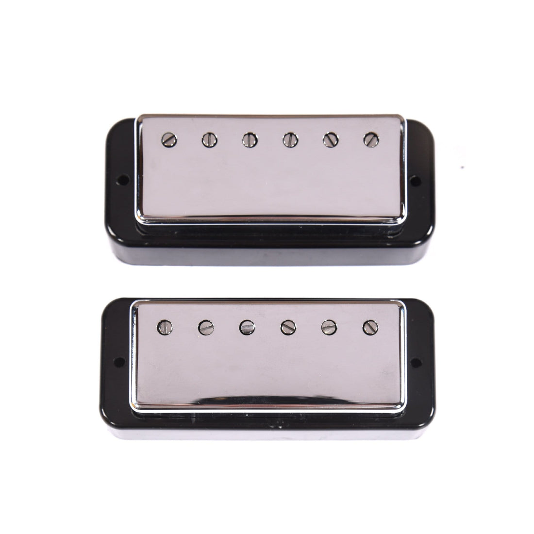 Lollar Mini Humbucker Set Chrome Soap Bar / LP Mount Black Ring 4-Cond ...