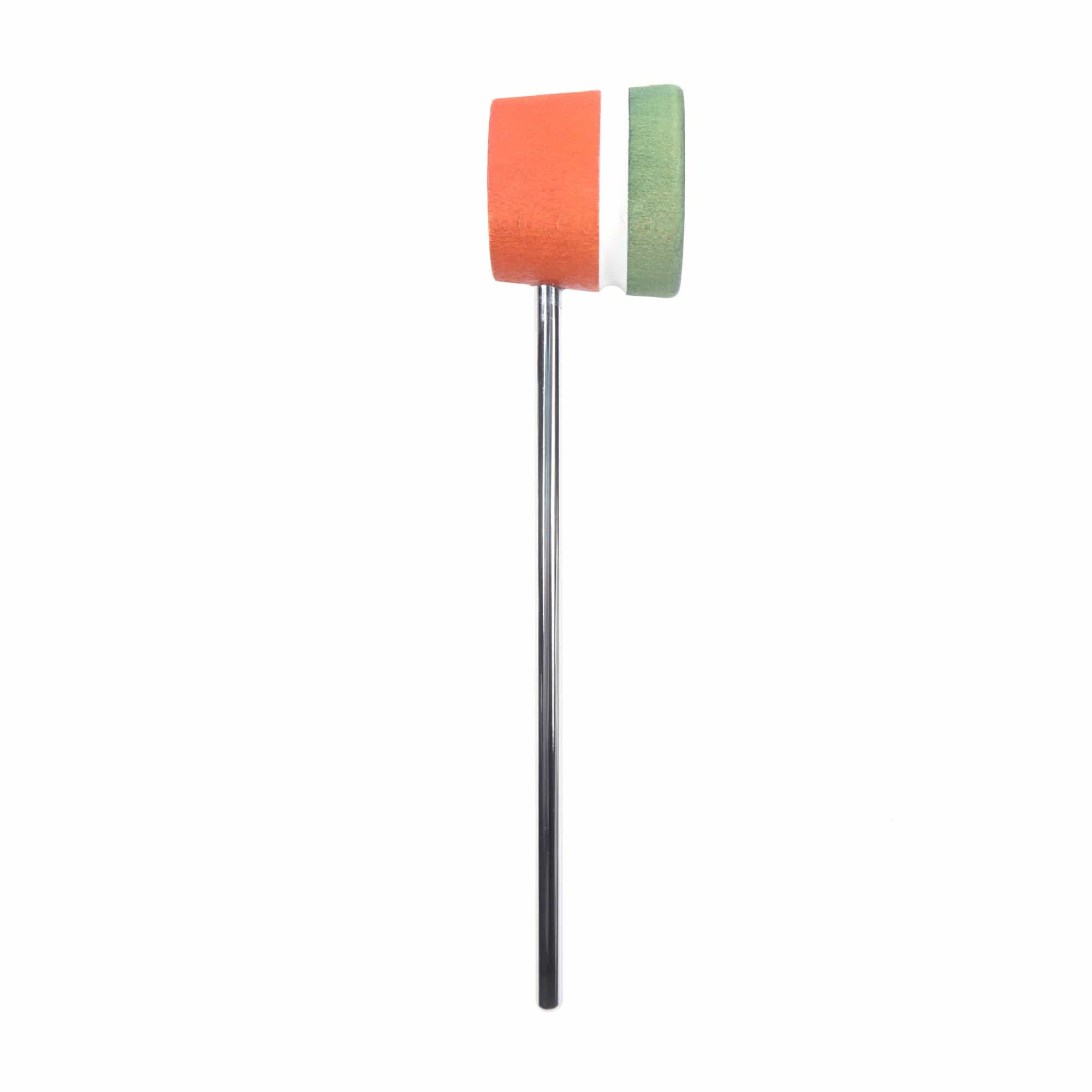 Low Boy Lightweight Wood Bass Drum Beater Orange/Green w/White Stripe ...