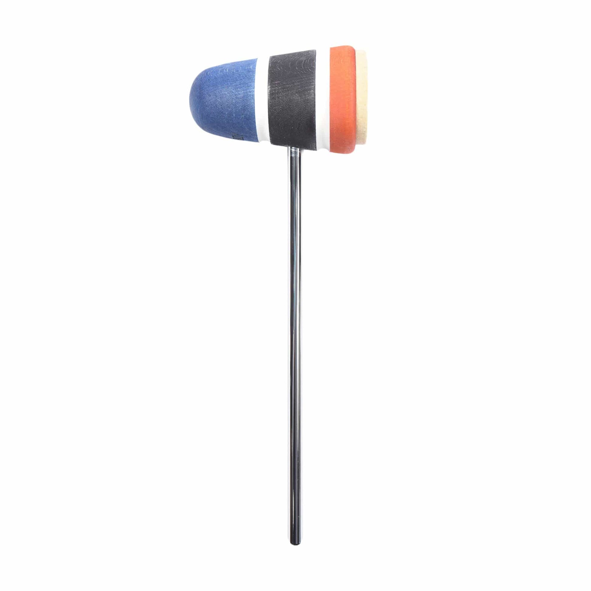 Low Boy Standard Felt Bass Drum Beater Blue/Black/Orange w/White Strip ...