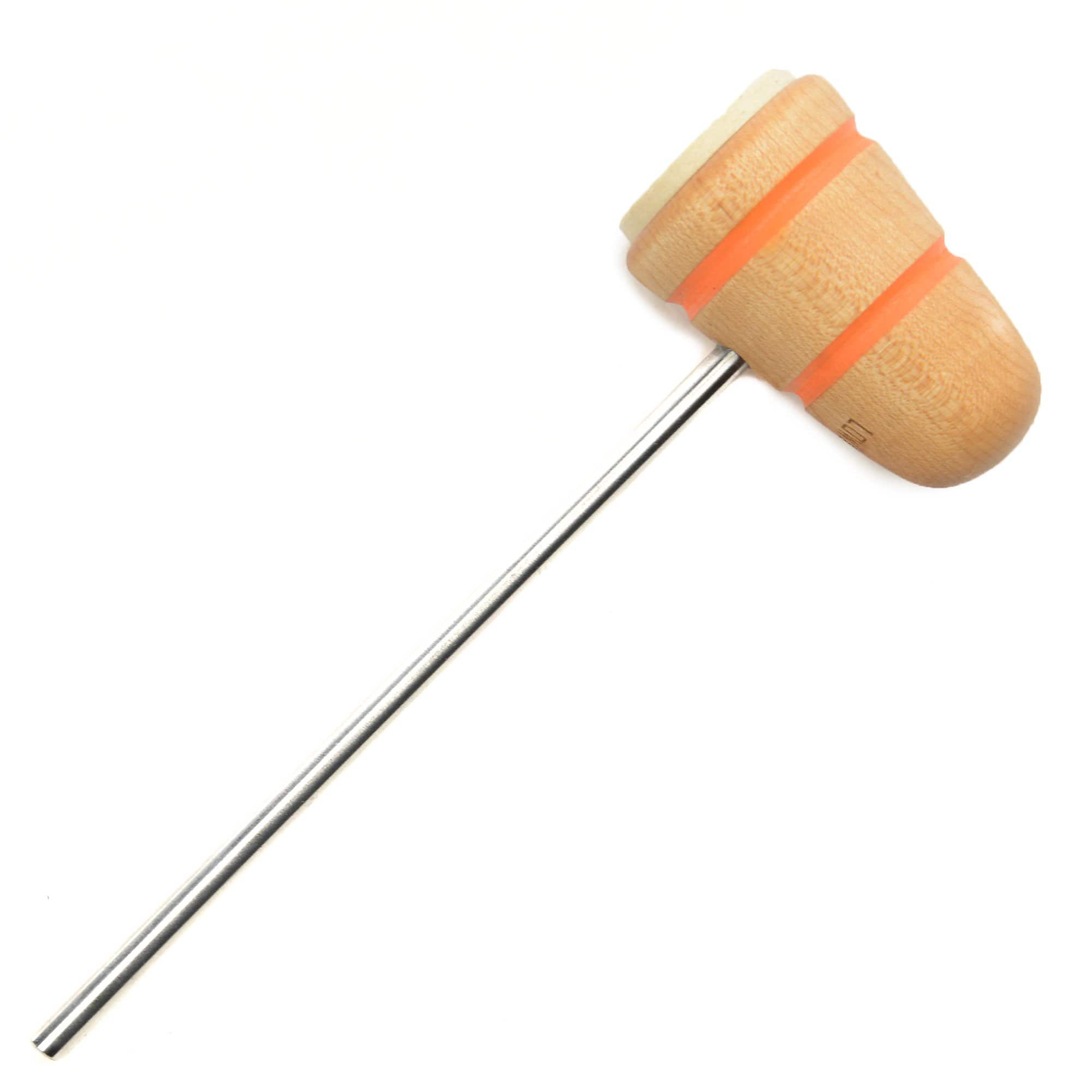 Low Boy Standard Felt Bass Drum Beater Natural w/Orange Stripes ...