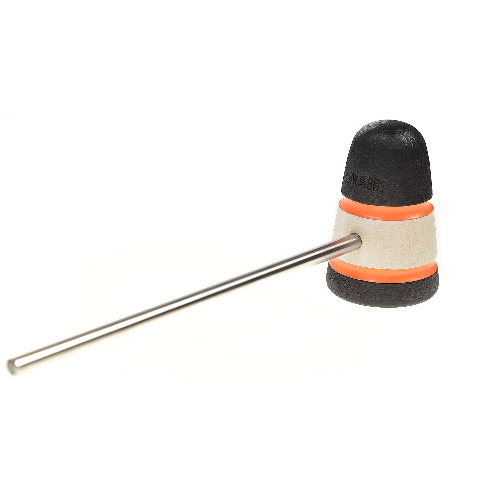 Low Boy Standard Wood Brown Bass Drum Beater Black/White/Black w/Orang ...