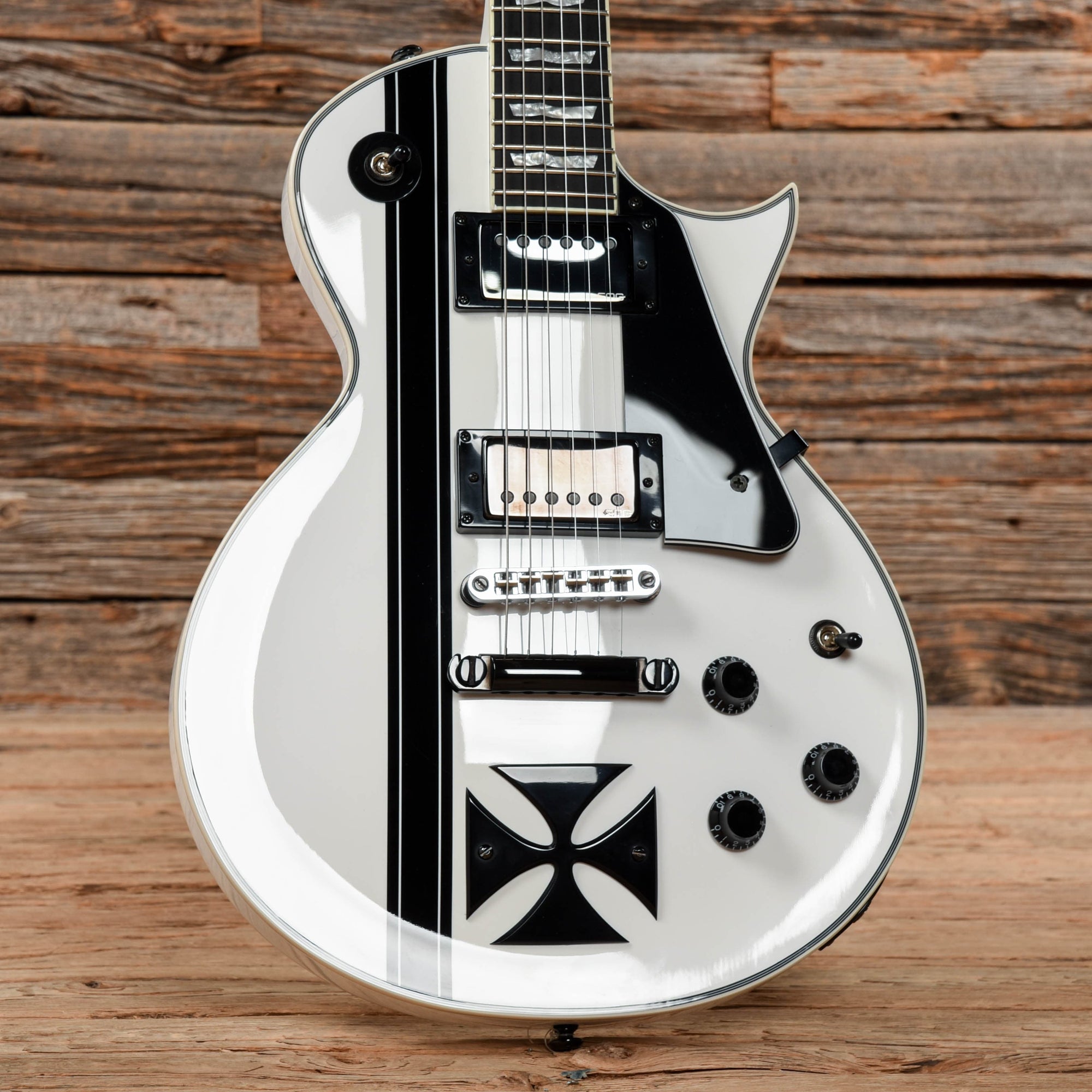 LTD Iron Cross James Hetfield Signature White – Chicago Music Exchange
