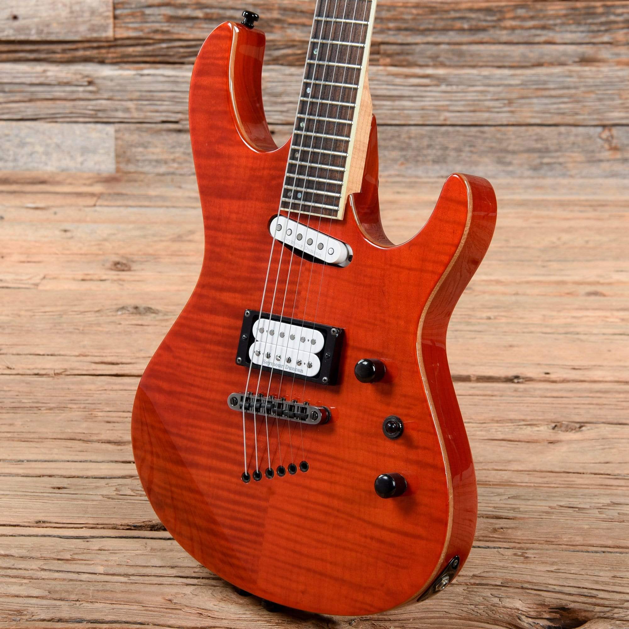LTD MV-200 Transparent Red Flame – Chicago Music Exchange
