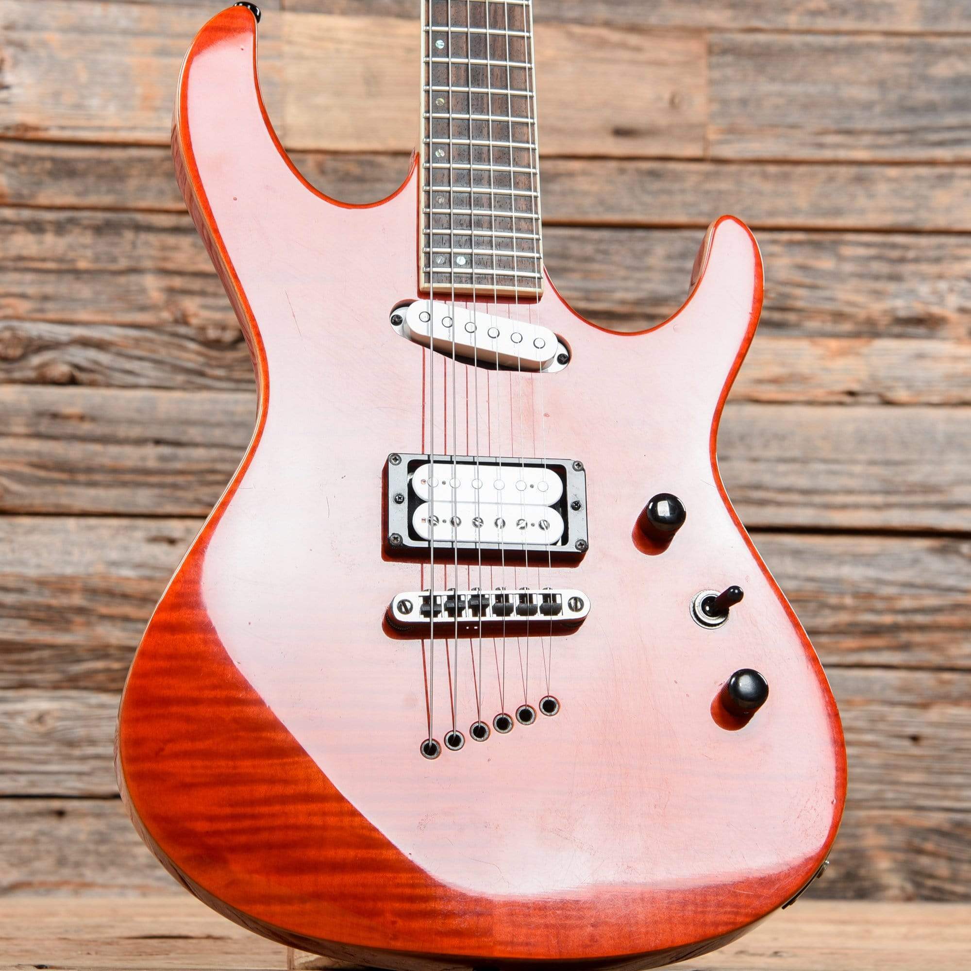 LTD MV-200 Transparent Red Flame – Chicago Music Exchange