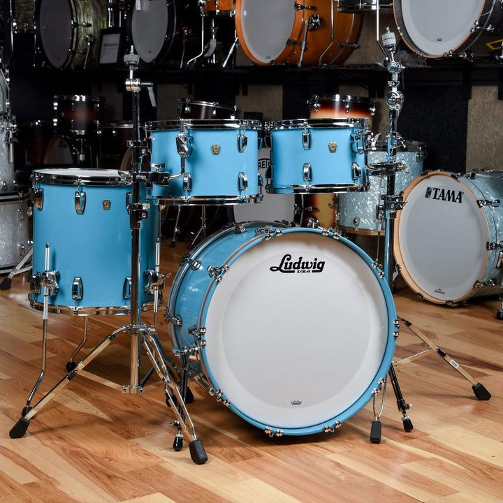 Ludwig Classic Maple 12/13/16/22 4pc. Drum Kit Heritage Blue – Chicago Music Exchange