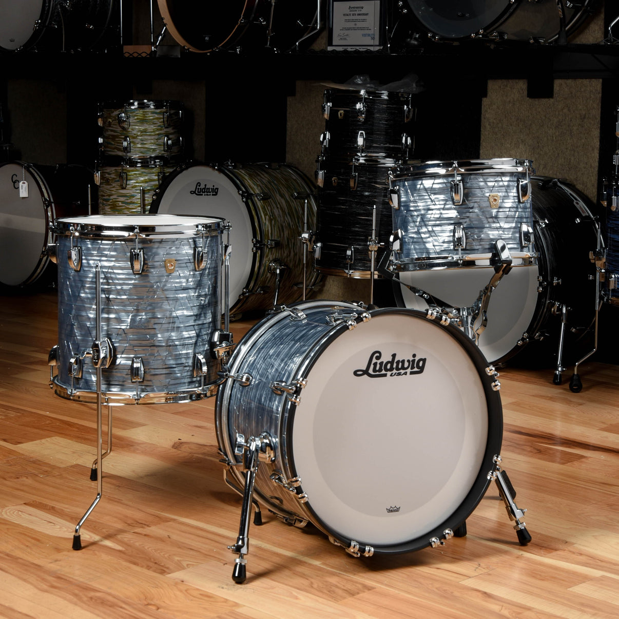 Ludwig Classic Maple 12/14/18x12 3pc. Drum Kit Sky Blue Pearl – Chicago ...