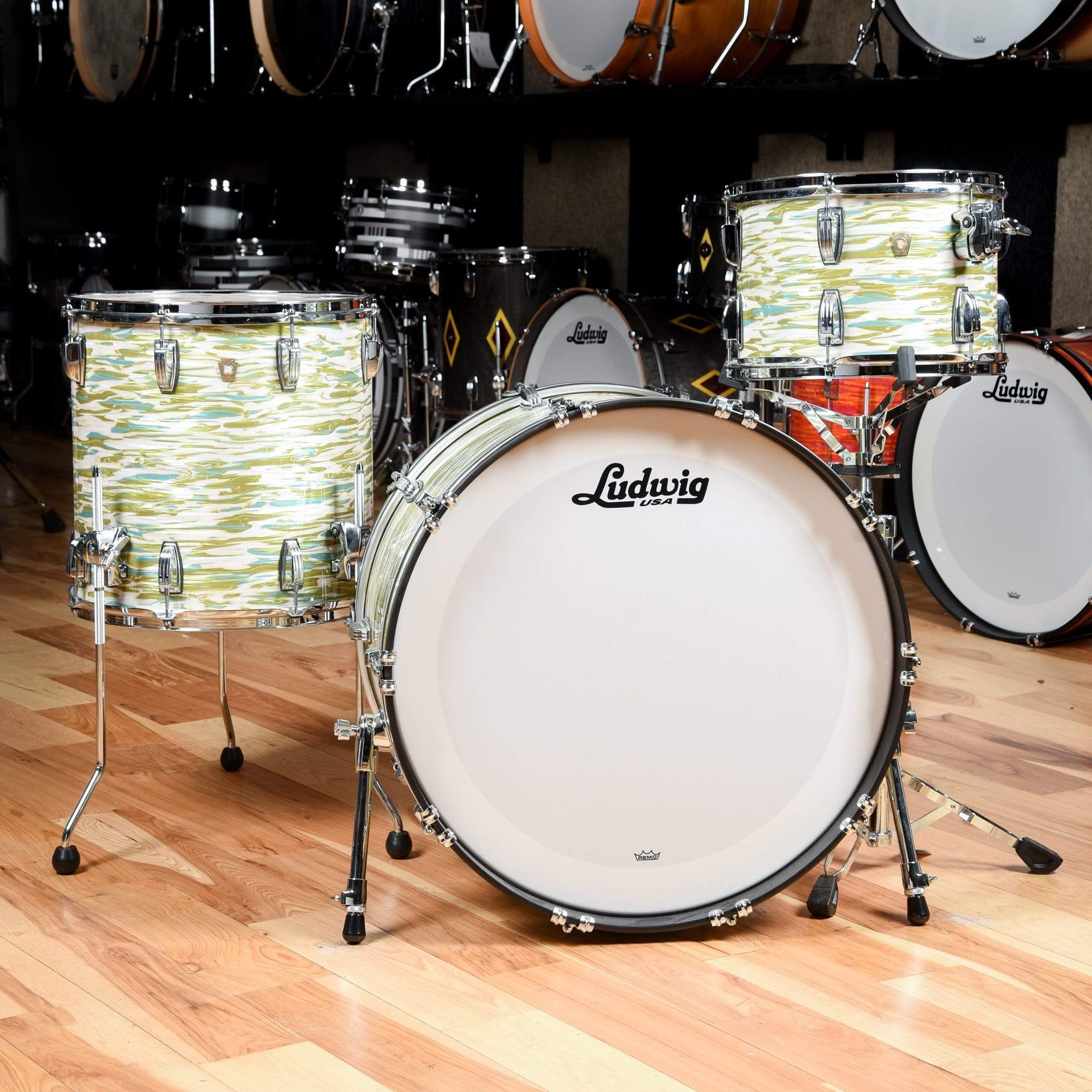Ludwig Classic Maple 13/16/24 3pc. Drum Kit Blue/Olive Oyster – Chicago ...