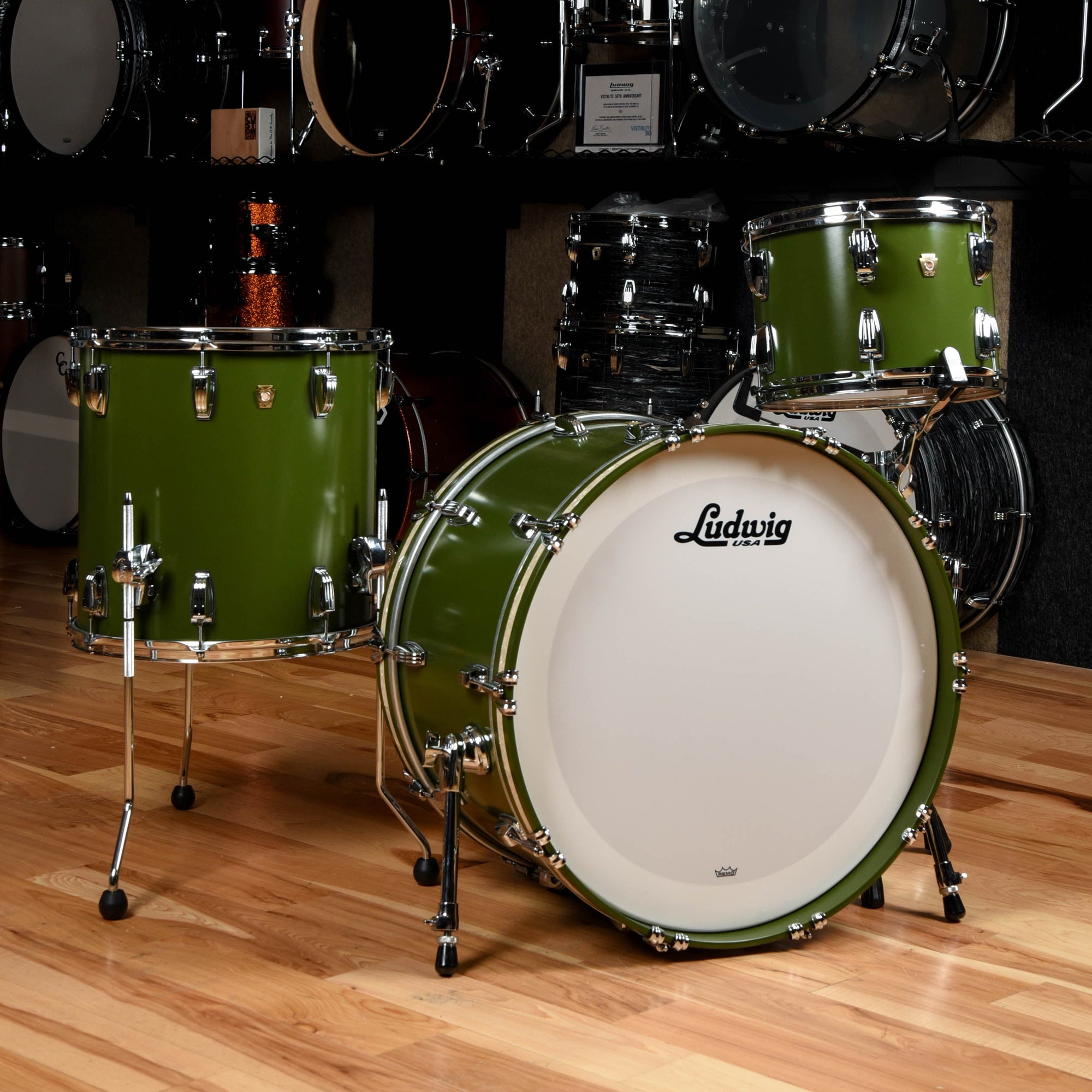 Ludwig Classic Maple 13/16/24 3pc. Drum Kit Heritage Green – Chicago ...