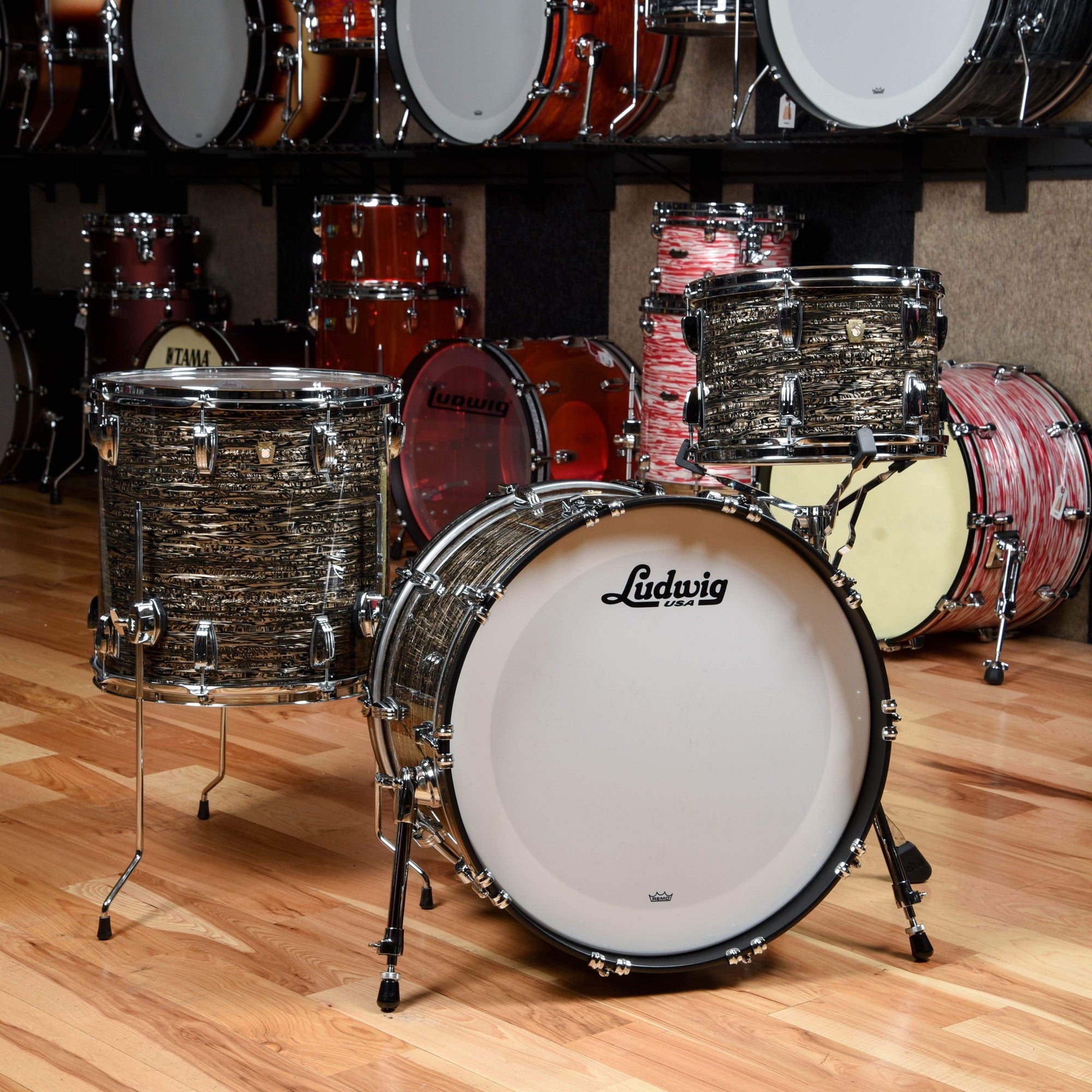 Ludwig Classic Maple Chicago Series 13/16/22 3pc. Drum Kit Bamboo Stra ...