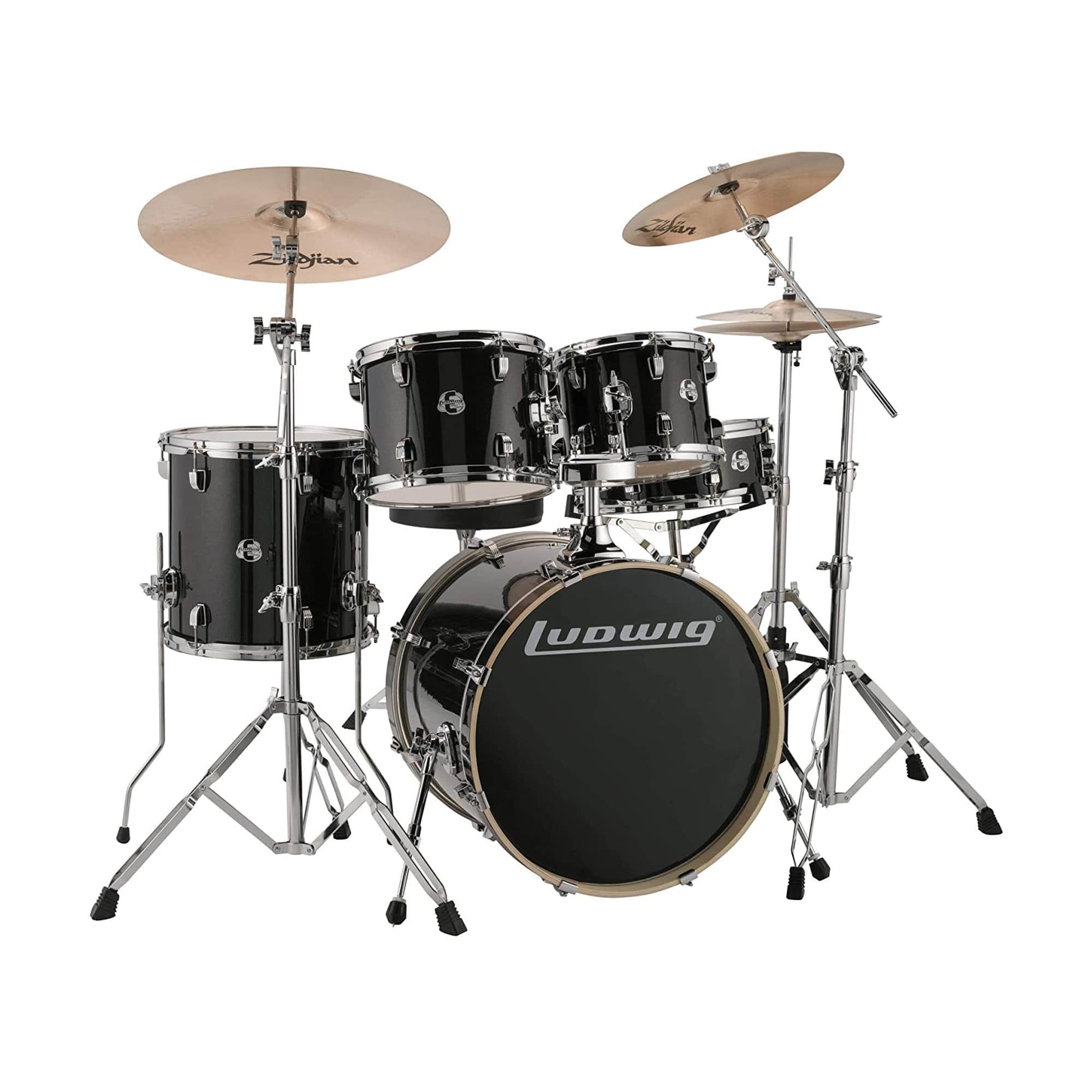 Ludwig Element Evolution 10/12/14/20/5x14 5pc. Drum Kit Black Sparkle ...