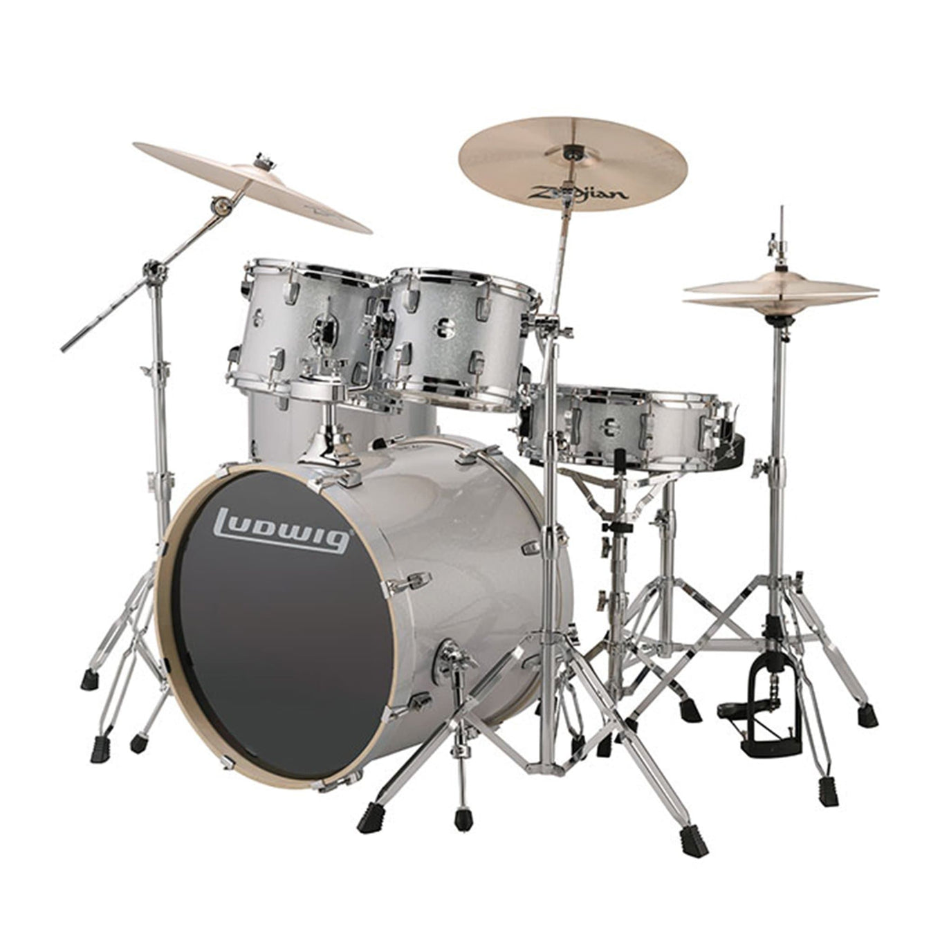 Ludwig Element Evolution 10/12/14/20/5x14 5pc. Drum Kit White Sparkle ...