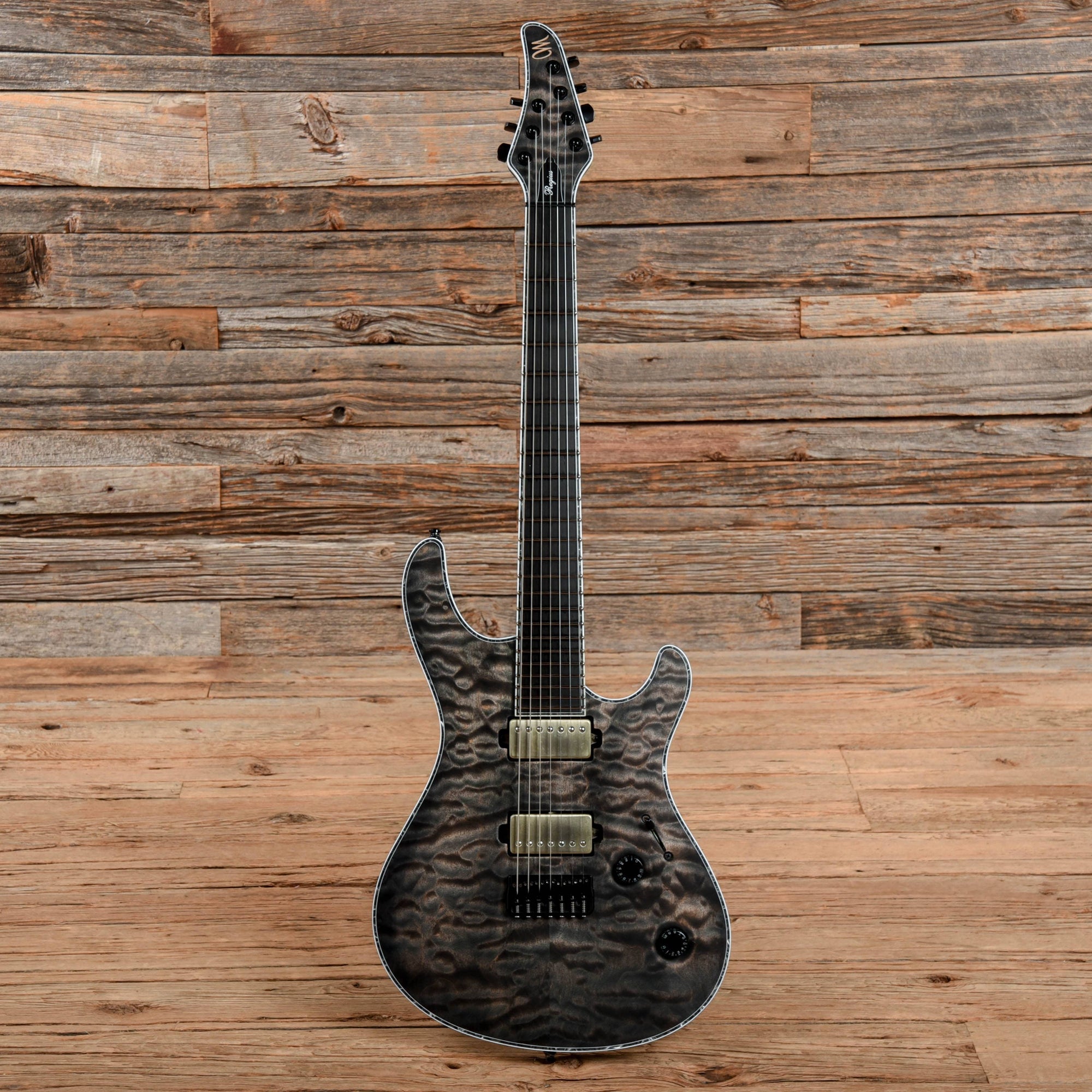 Mayones Regius 7 AAAA Quilt Top Antique Black Matte – Chicago Music ...