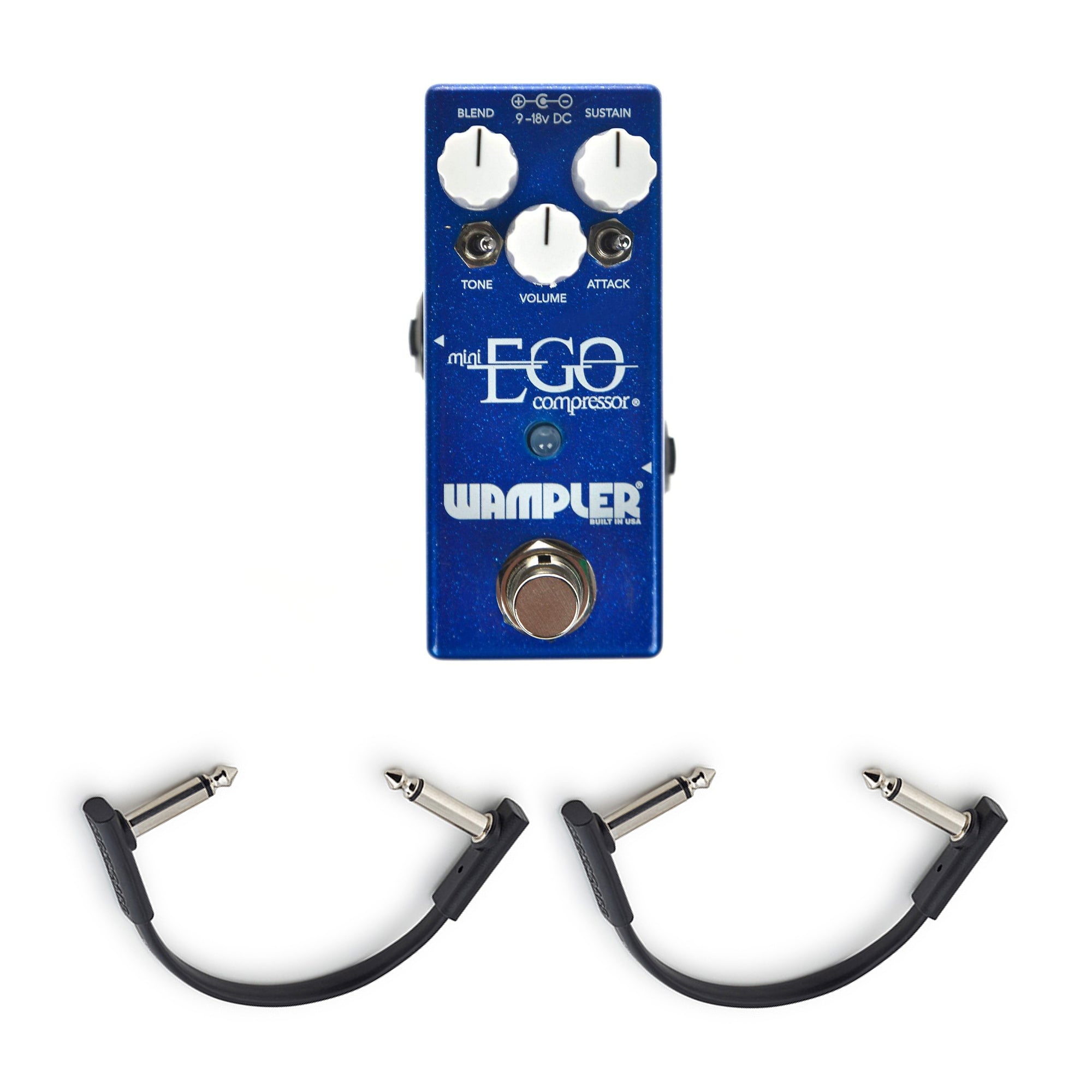 Wampler Ego Compressor Mini w/(2) Rockboard Flat Patch Cables Bundle ...