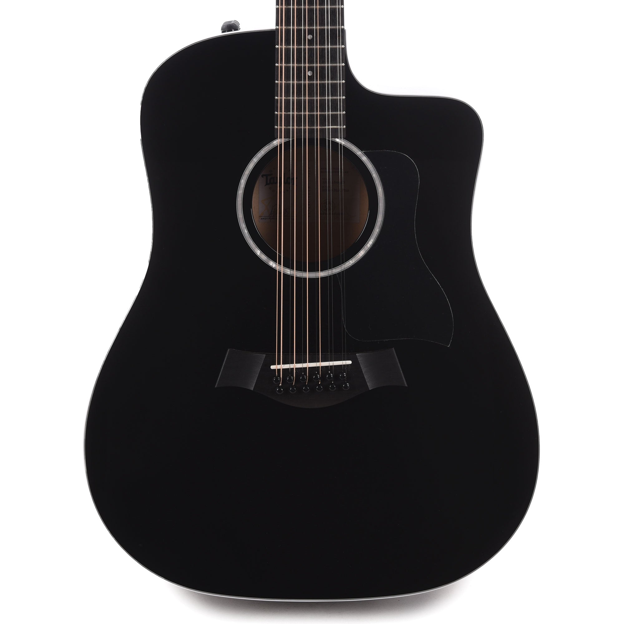 Taylor 250ce-BLK Plus 12-String Dreadnought Spruce/Big Leaf Maple Blac ...