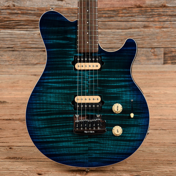 Music Man Axis Super Sport Yucatan Blue Flame – Chicago Music Exchange