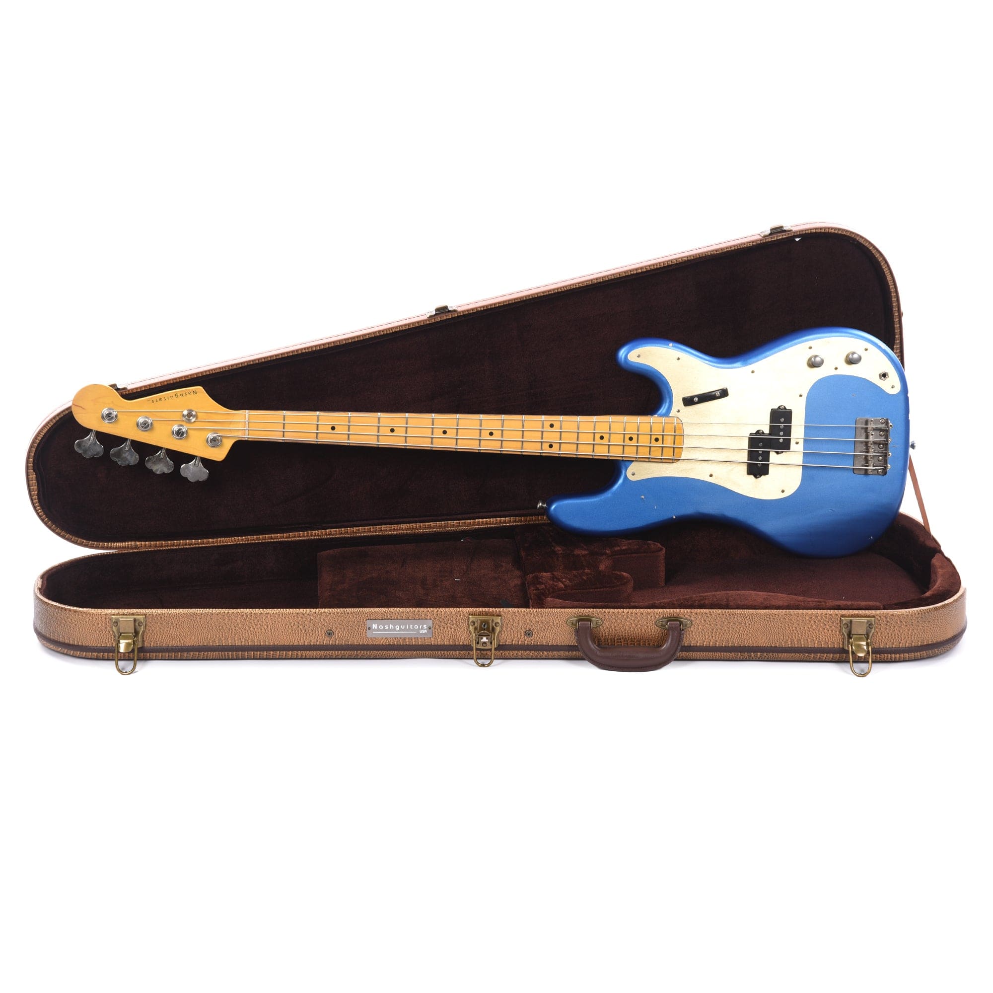 Nash PB-57 Lake Placid Blue Light Relic w/Gold Anodized Pickguard & Lo ...