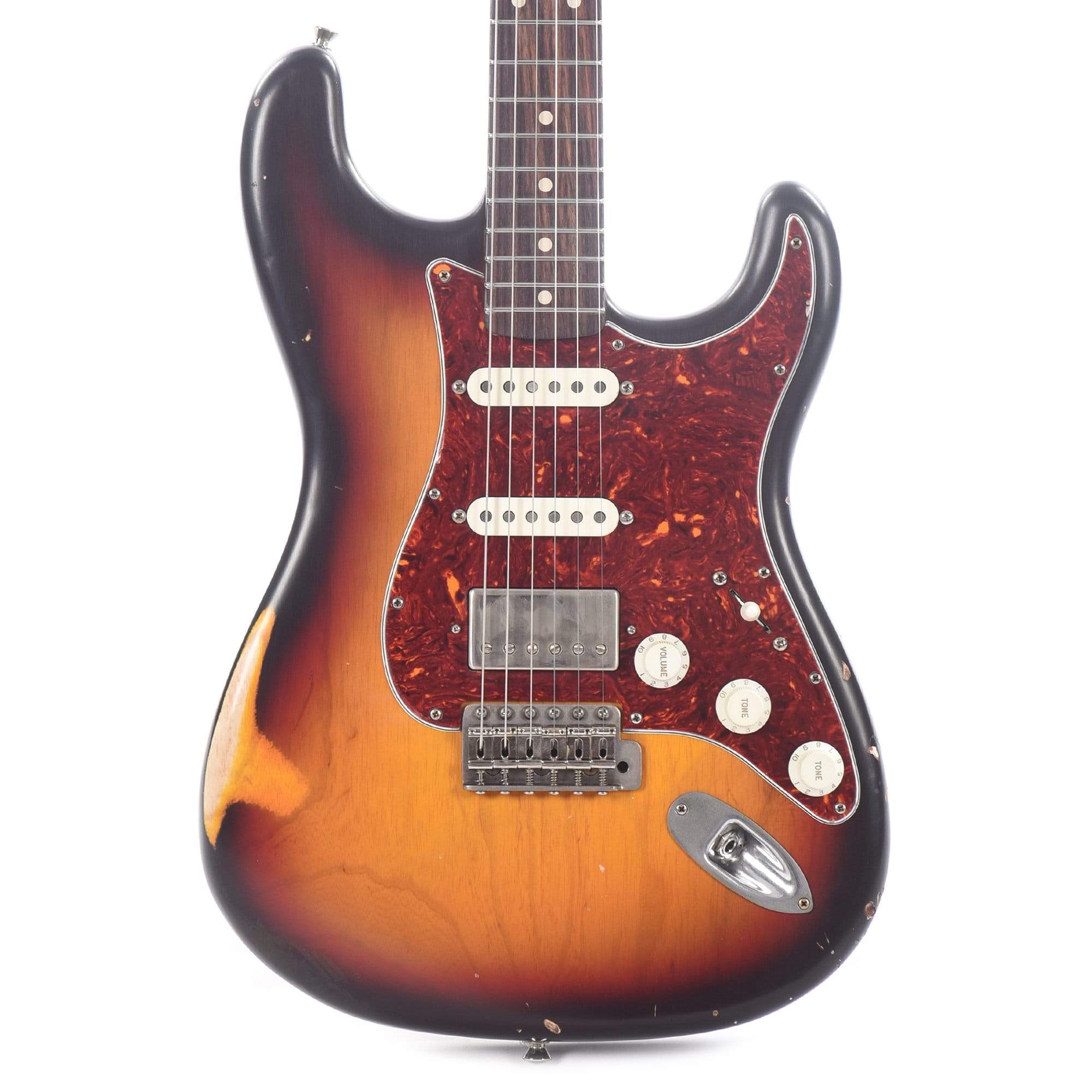 Nash S-63 HSS Ash 3-Tone Sunburst Medium Relic w/4-Ply Tortoise Pickgu ...