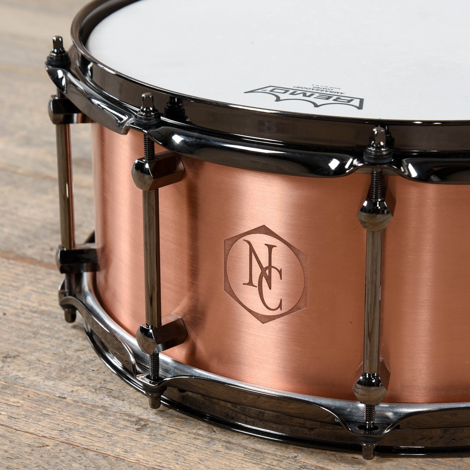 Noble & Cooley 6x14 Raw Copper Classic Snare Drum w/Black Nickel Hdw ...