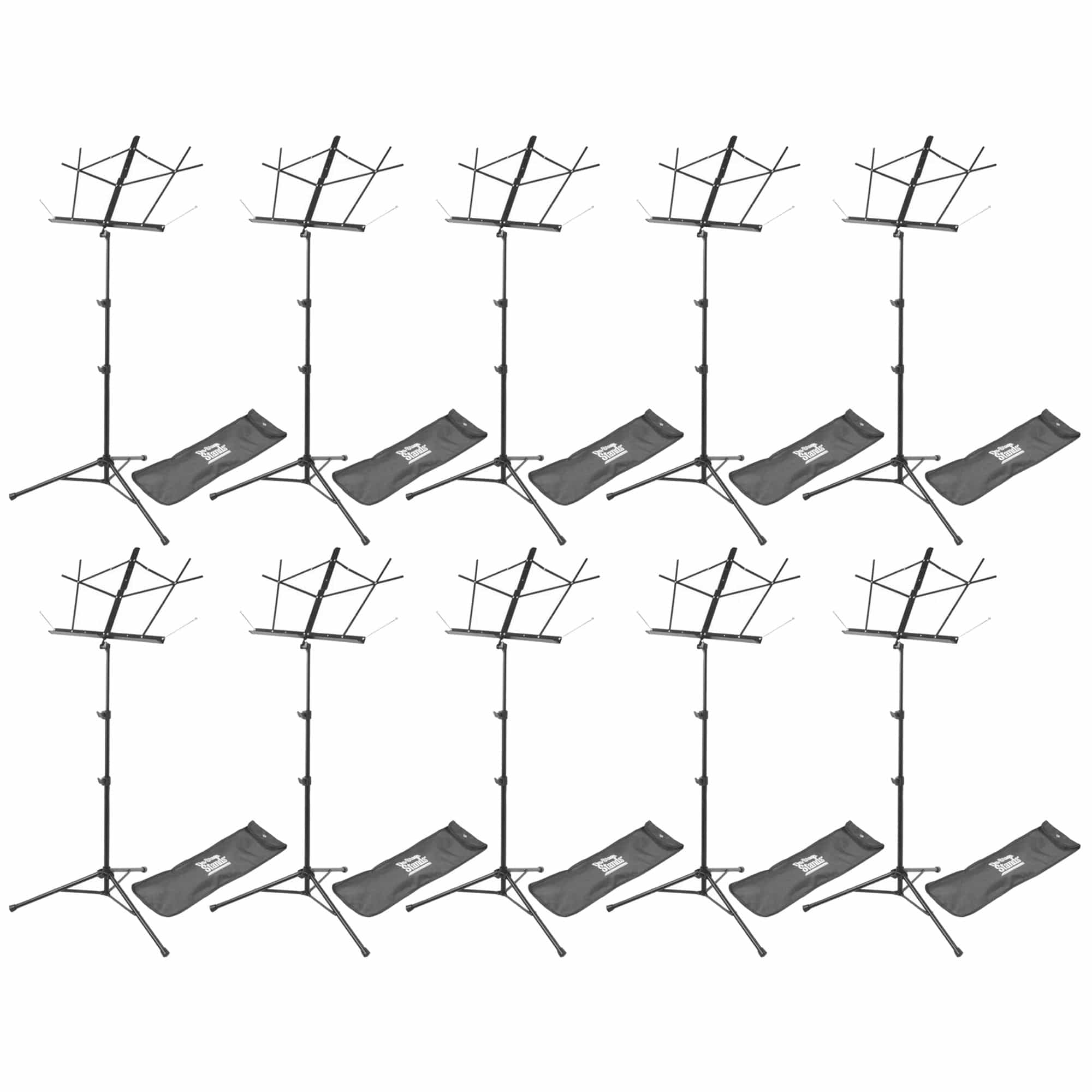 On Stage Stands Compact Sheet Music Stand w/Bag 10 Pack Bundle ...