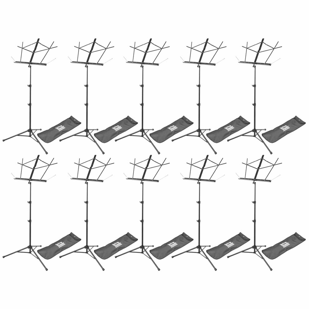 On Stage Stands Compact Sheet Music Stand w/Bag 10 Pack Bundle ...
