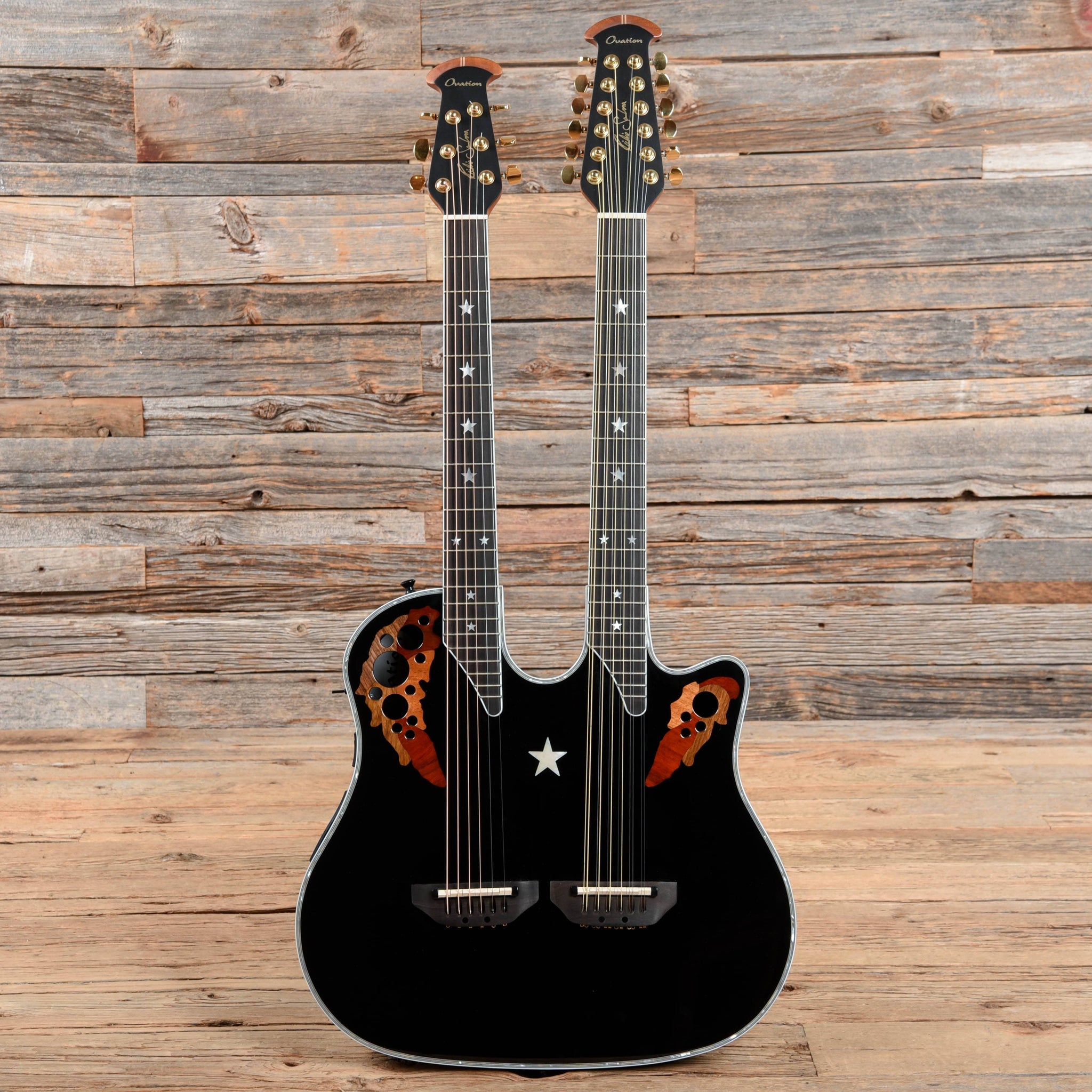 Ovation Richie Sambora Double Neck Black – Chicago Music Exchange