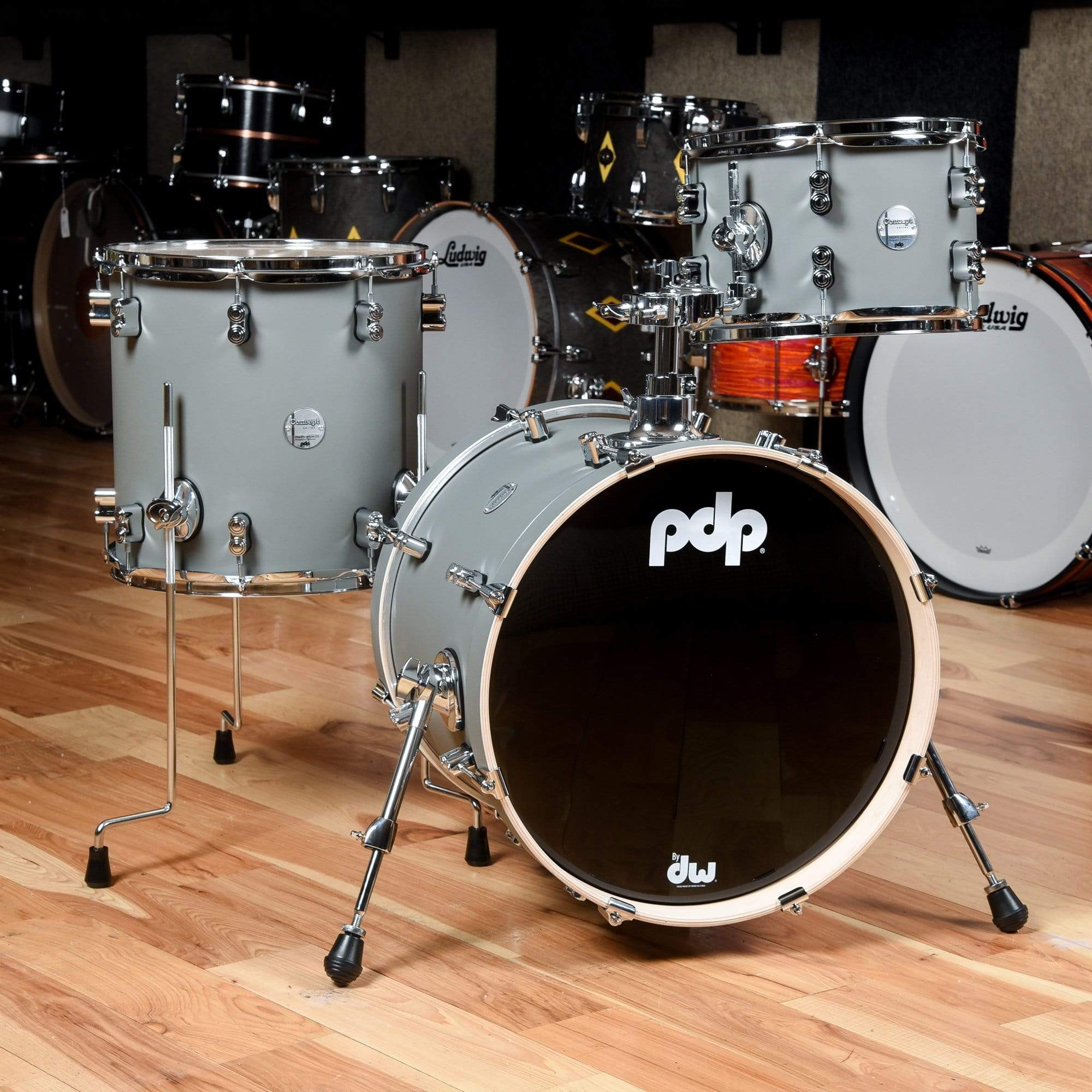 PDP Concept Maple 12/14/18 3pc. Drum Kit Satin Pewter – Chicago Music ...