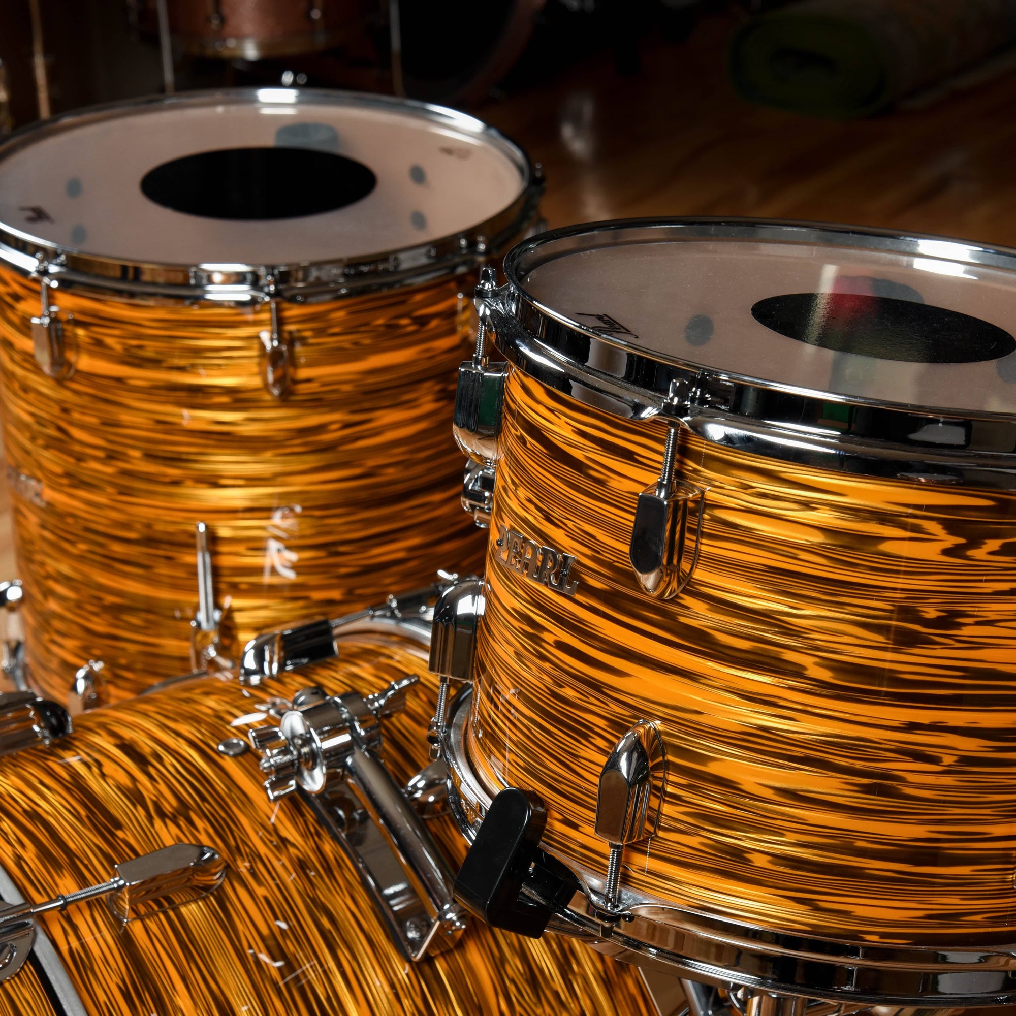 Pearl President Series Deluxe Sunset Ripple 22”, 13”, 16” Drum Kit Sun ...