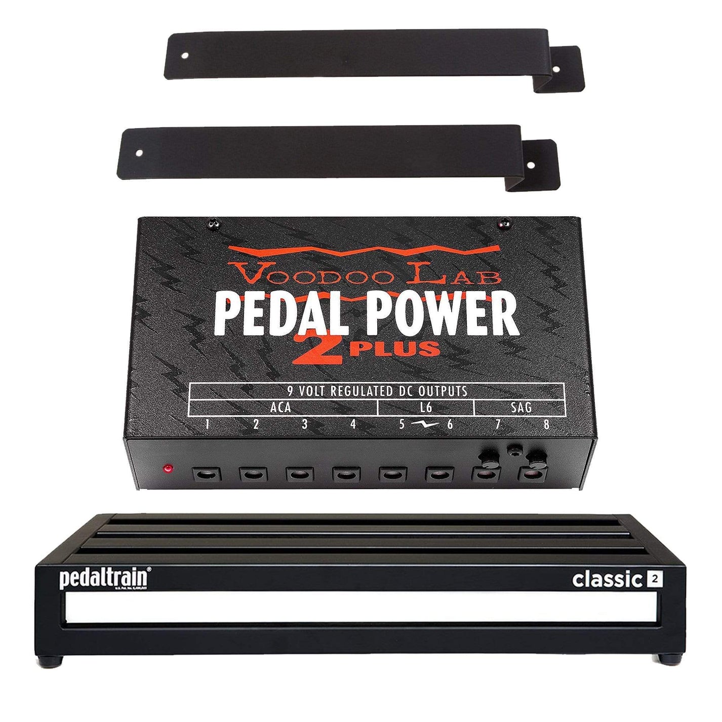 Pedaltrain Classic 2 Pedalboard 4 Rails 24x12.5 w/Soft Case Bundle w ...