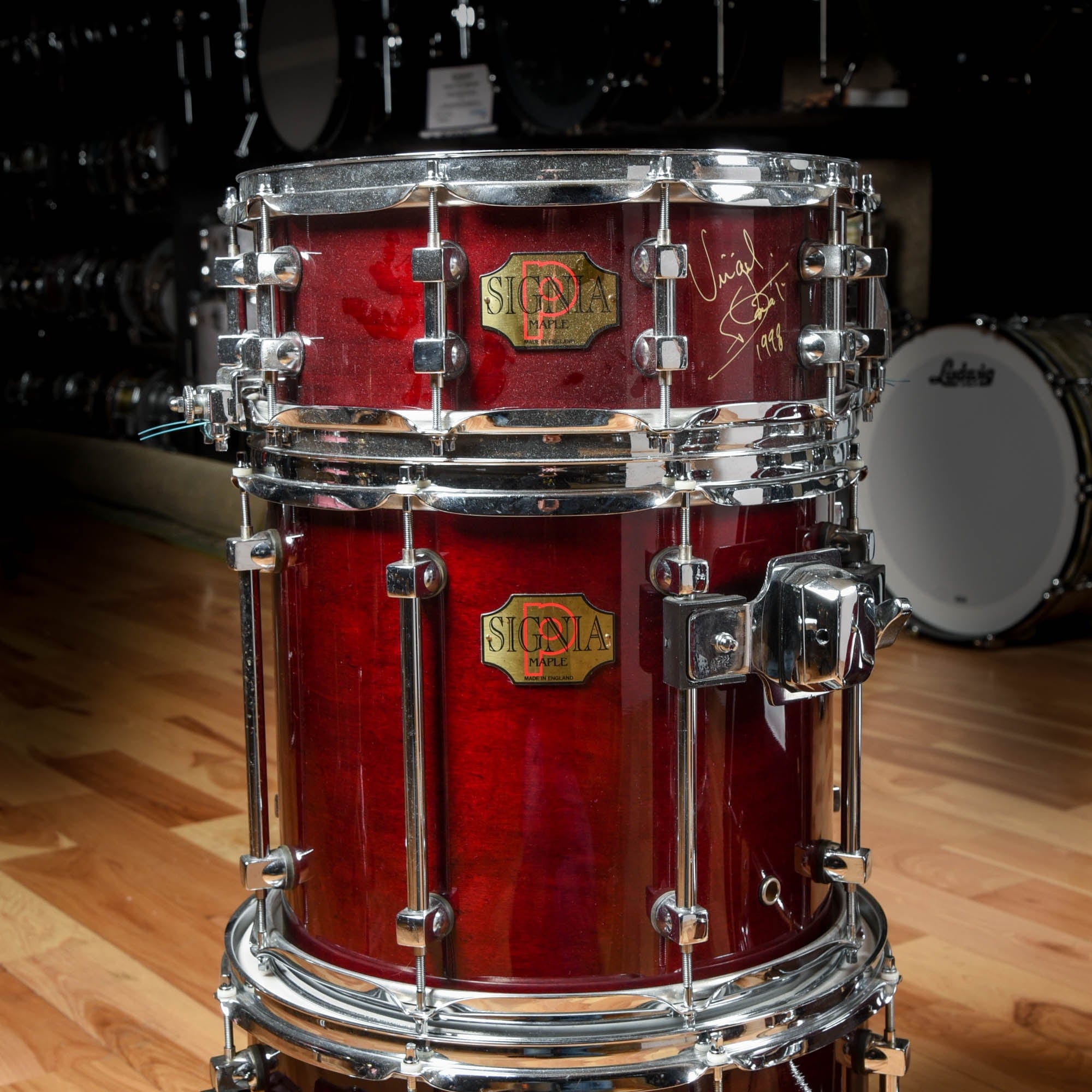 Premier Signia 8/10/12/14/16/22/14x5.5 7pc. Drum Set Cherry USED ...