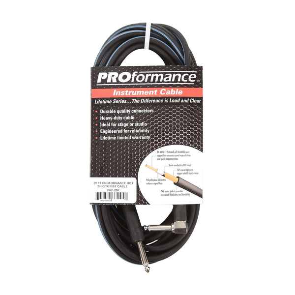 PROformance Instrument Cable 20' Angle-Straight – Chicago Music Exchange