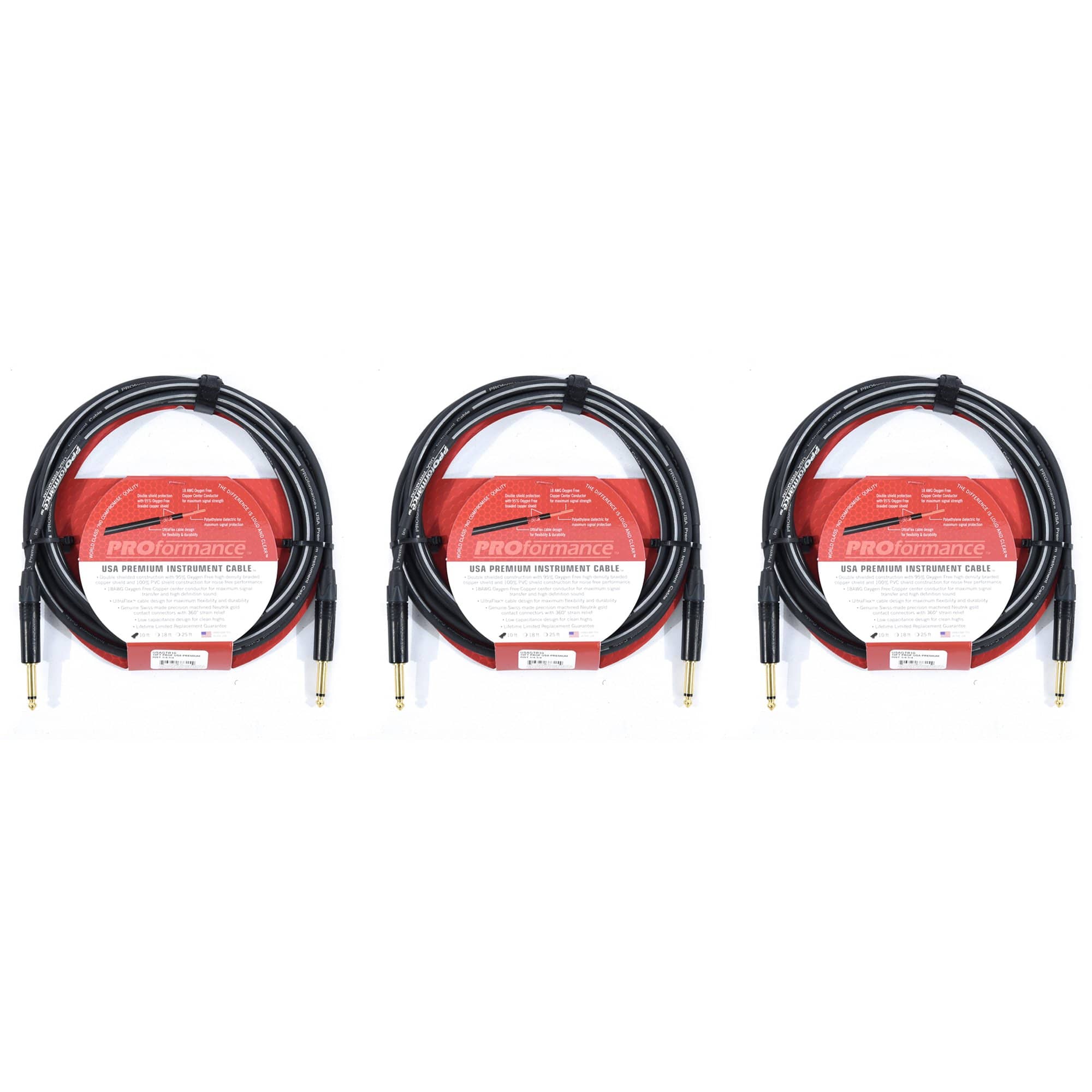 PROformance USA Premium Instrument Cable - 10ft 3 Pack Bundle – Chicago ...