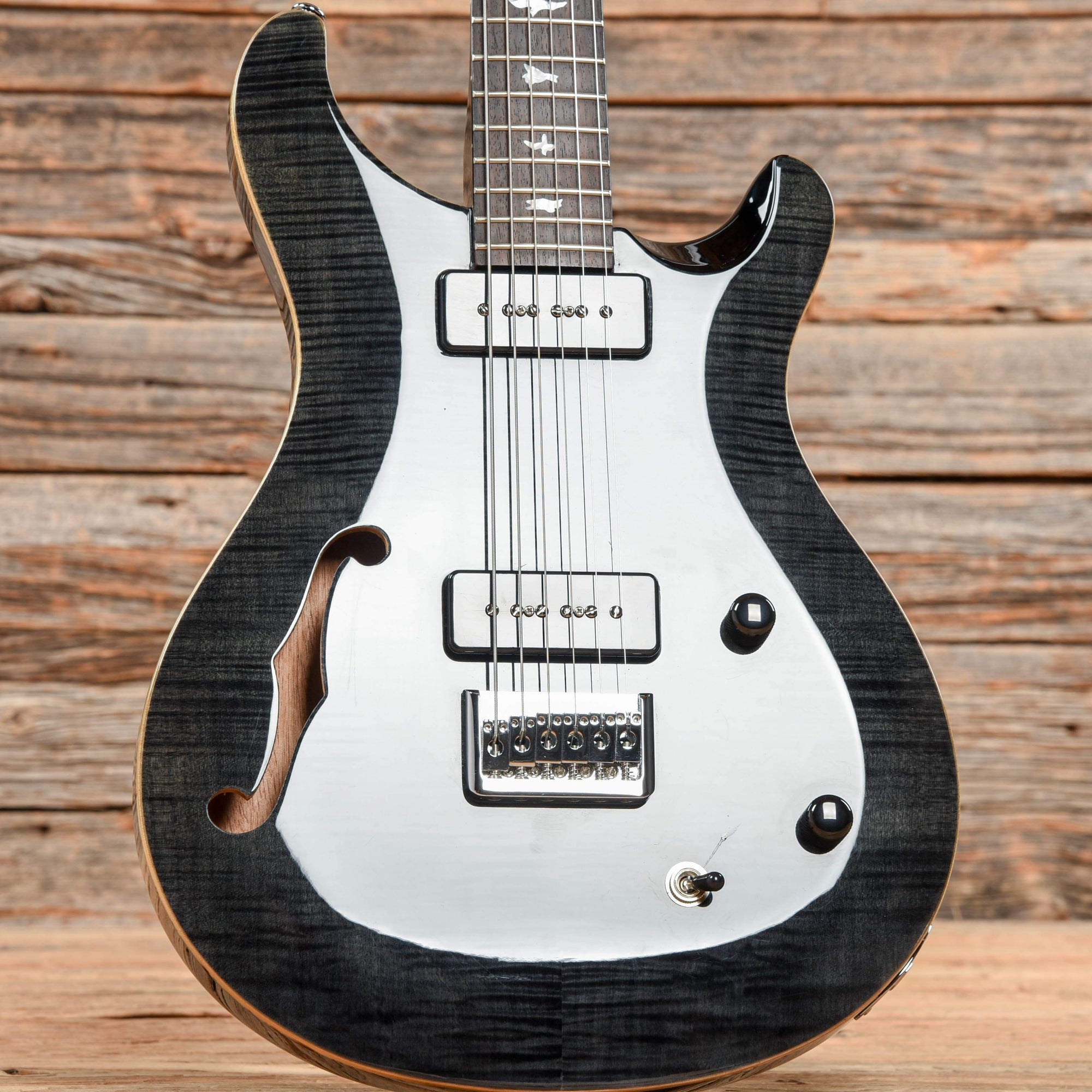 PRS SE 277 Baritone Semi-Hollow Grey Black 2015 – Chicago Music Exchange
