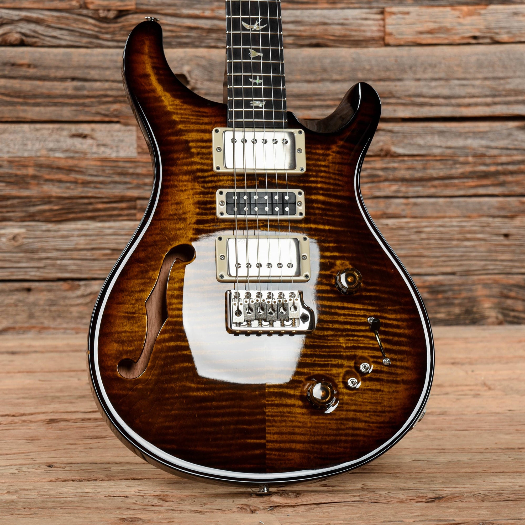 PRS Special 22 Semi-Hollow Black Gold Burst – Chicago Music Exchange