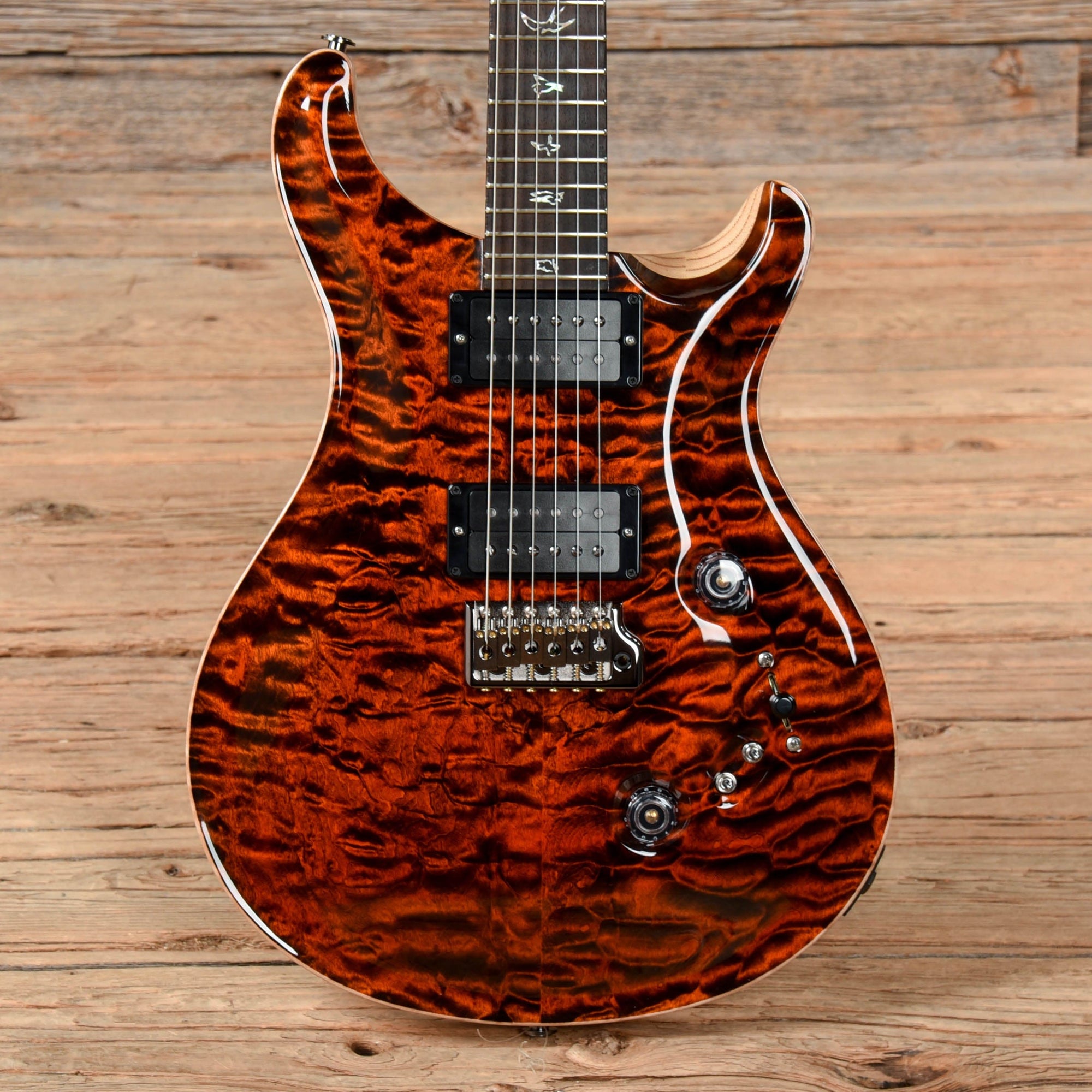 PRS Custom 24-08 Wood Library Orange Tiger 2021 – Chicago Music Exchange