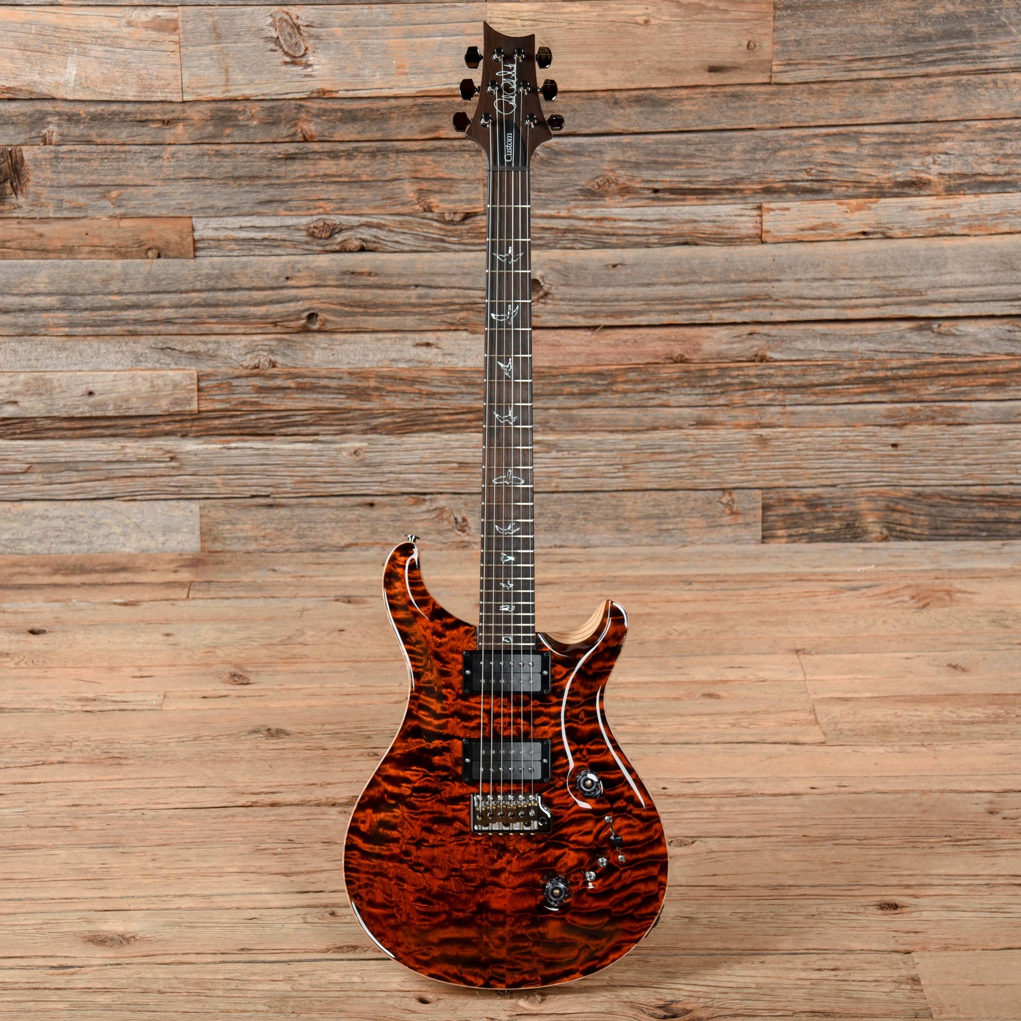 PRS Custom 24-08 Wood Library Orange Tiger 2021 – Chicago Music Exchange