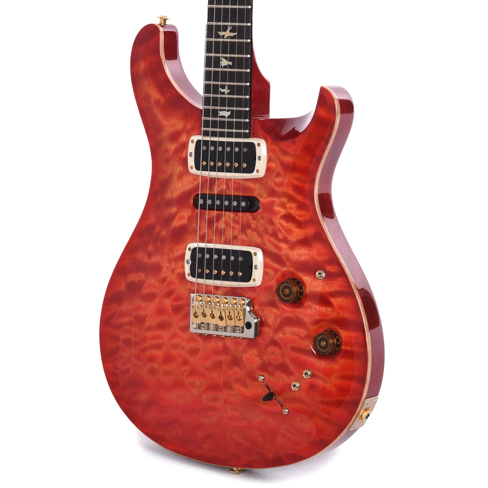 PRS Wood Library Modern Eagle V 10-Top Quilt Blood Orange w/Ebony Fing – Chicago Music Exchange
