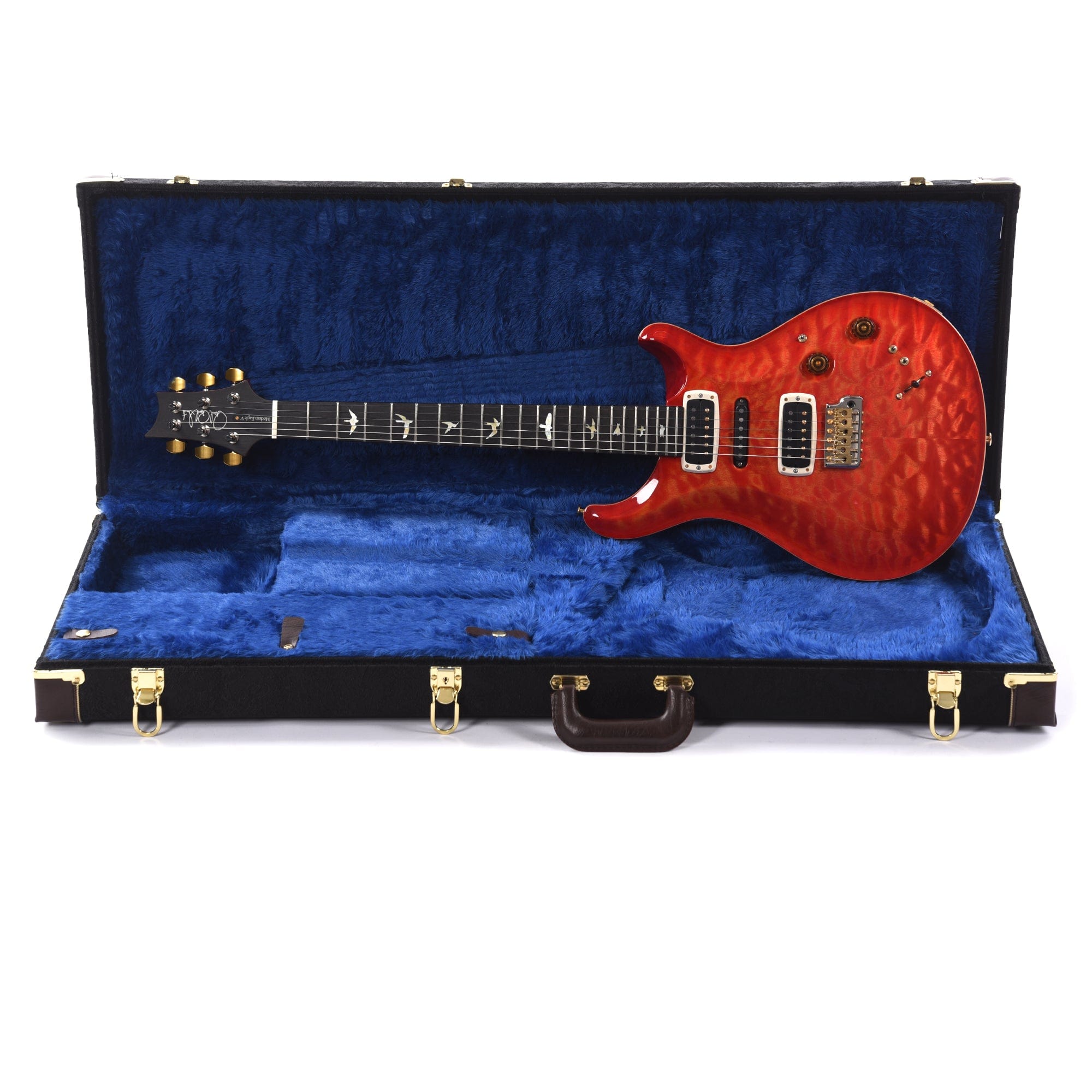 PRS Wood Library Modern Eagle V 10-Top Quilt Blood Orange w/Ebony Fing – Chicago Music Exchange