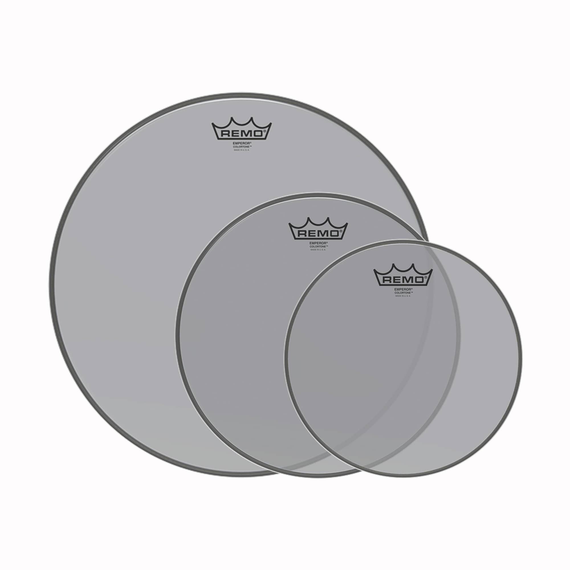 Remo 10/12/16" Emperor Colortone Smoke Drumhead (3 Pack Bundle ...