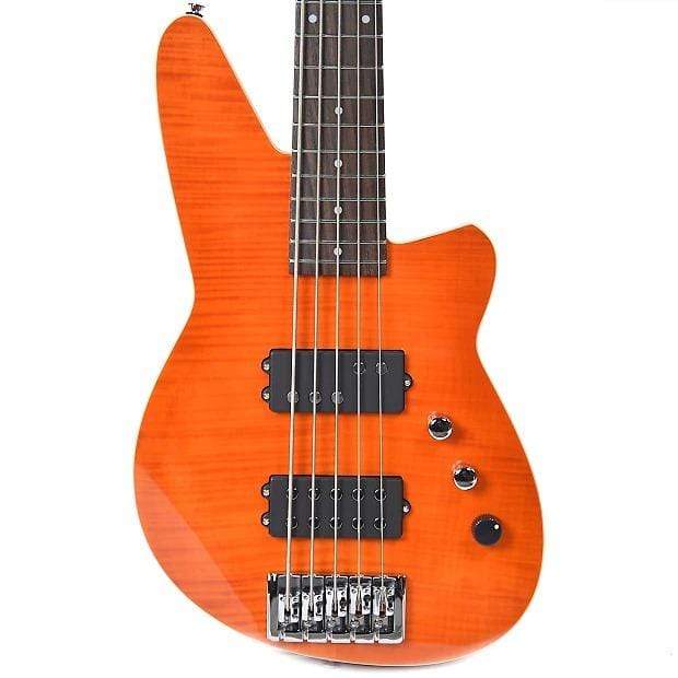 Reverend Mercalli 5 Bass Trans Orange Flame Maple – Chicago Music Exchange