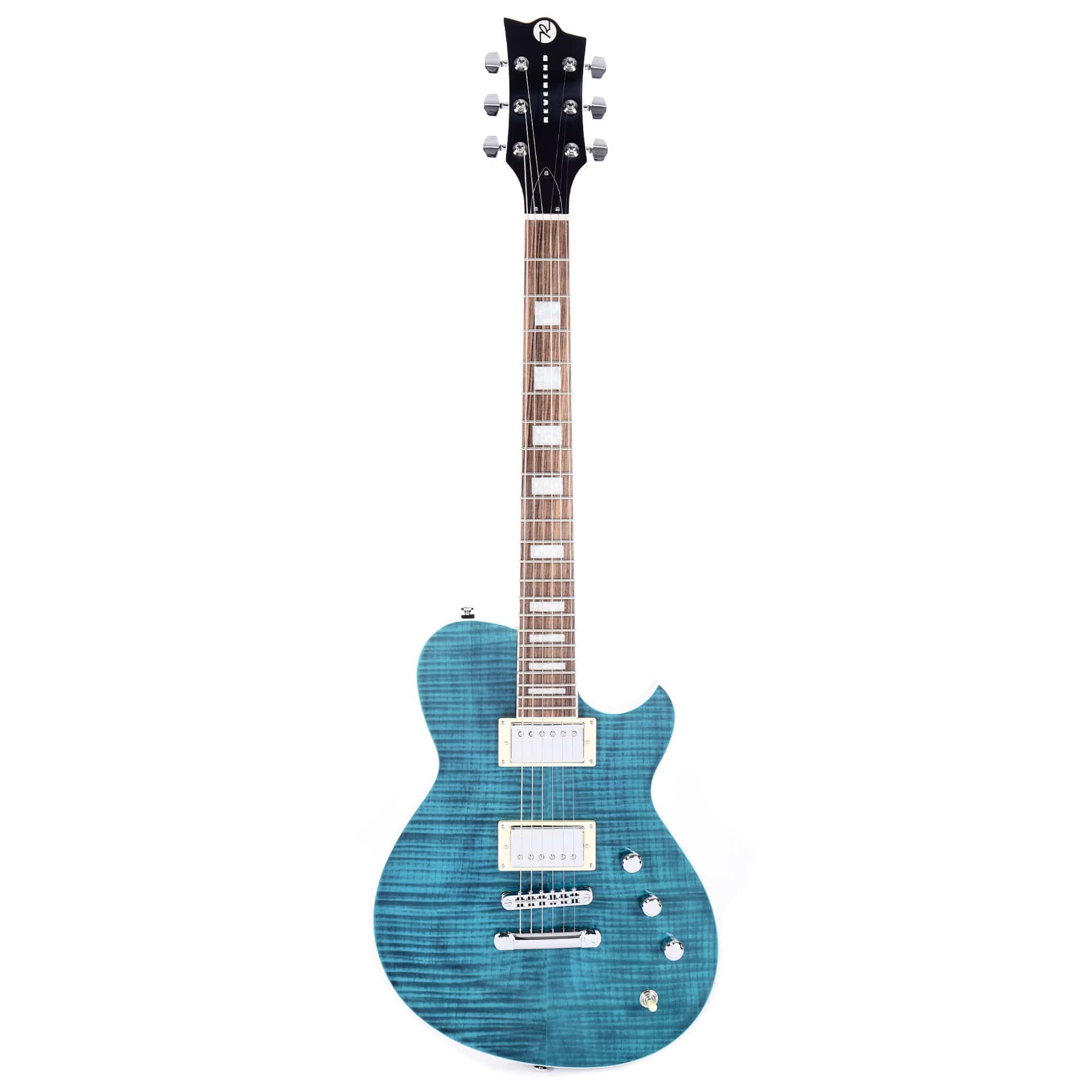 Reverend Roundhouse Turquoise Flame Maple – Chicago Music Exchange